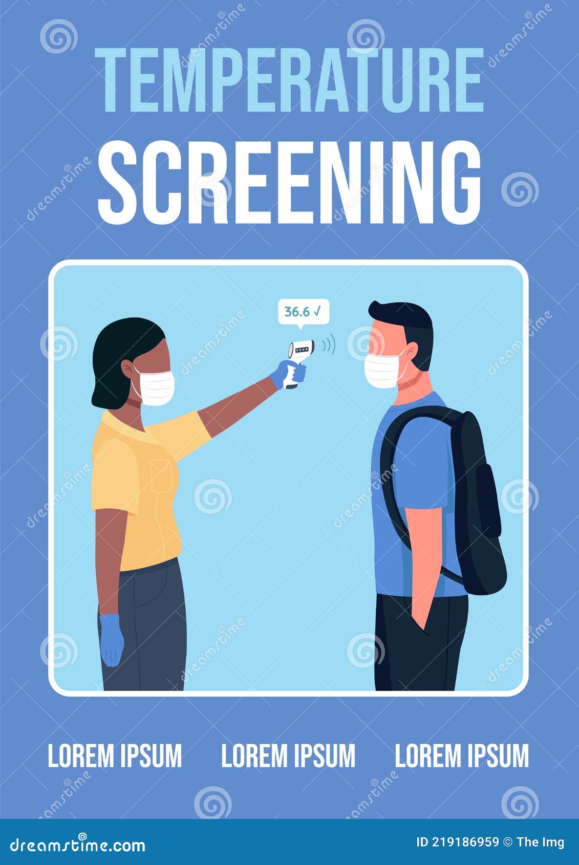 Temperature Screening Kiosk And Facial Recognition Vector Illustration ...