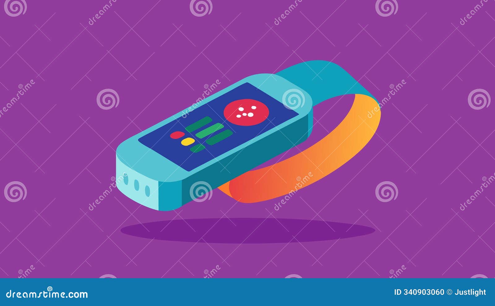 Temperature Sensor Band a Band on the Wrist with a Screen Showing ...