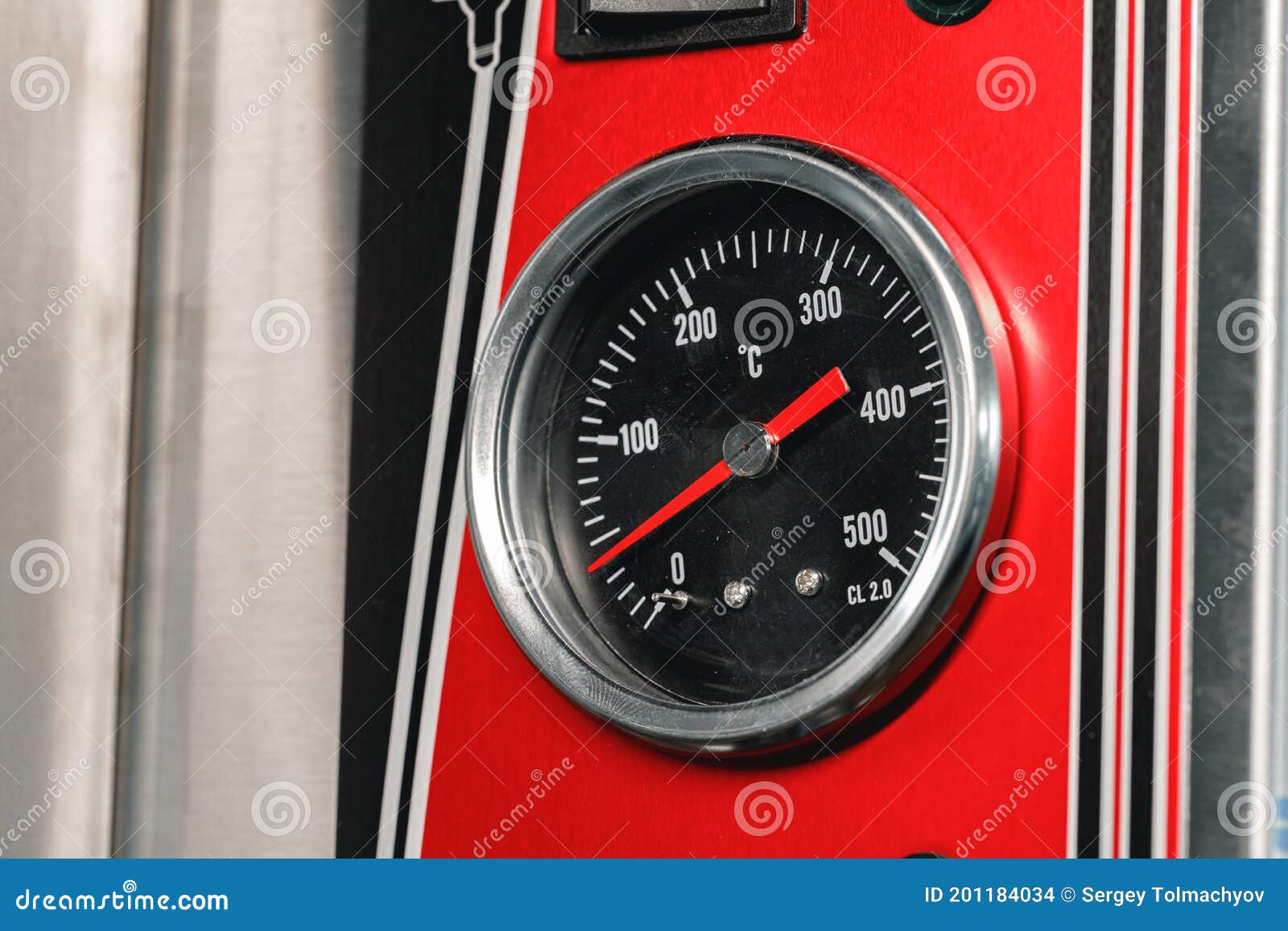 Temperature Sensor Indicator on Kitchen Equipment Close Up Stock Photo ...