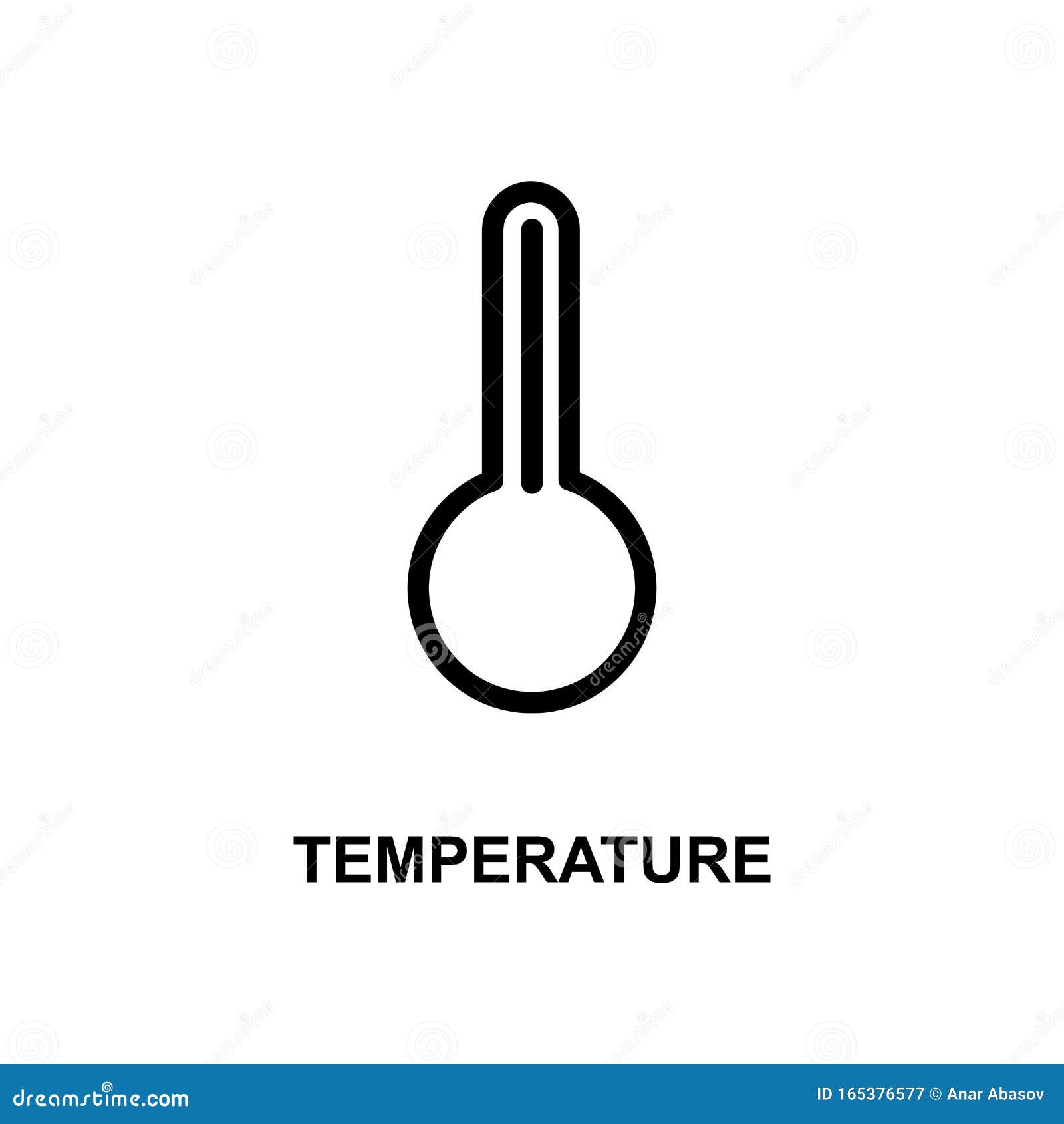 Temperature Sign Simple Line Icon Stock Illustration - Illustration of ...