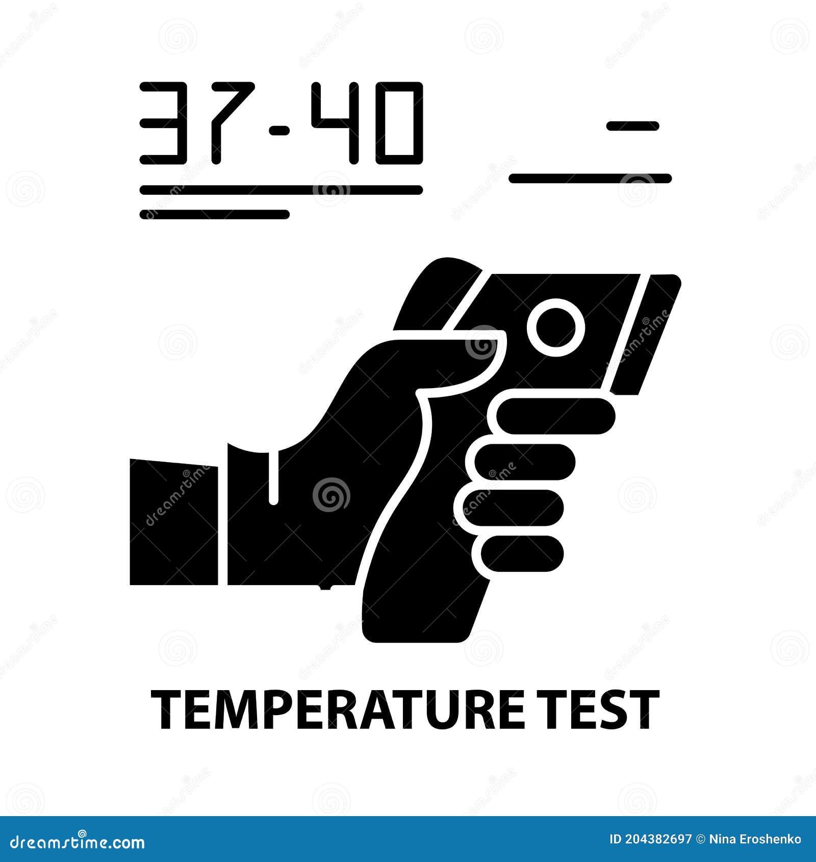 Temperature Test Icon, Black Vector Sign with Editable Strokes, Concept ...