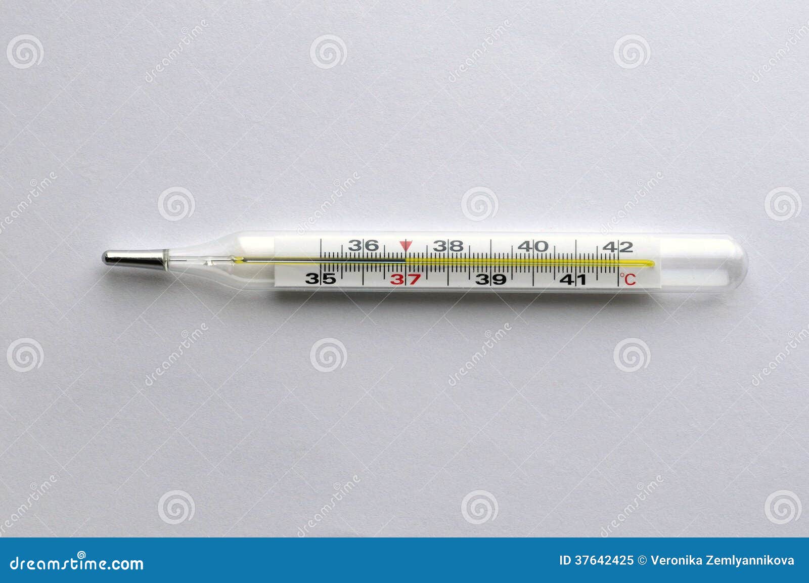 Temperature 37 on a Thermometer Stock Image - Image of thermometer ...