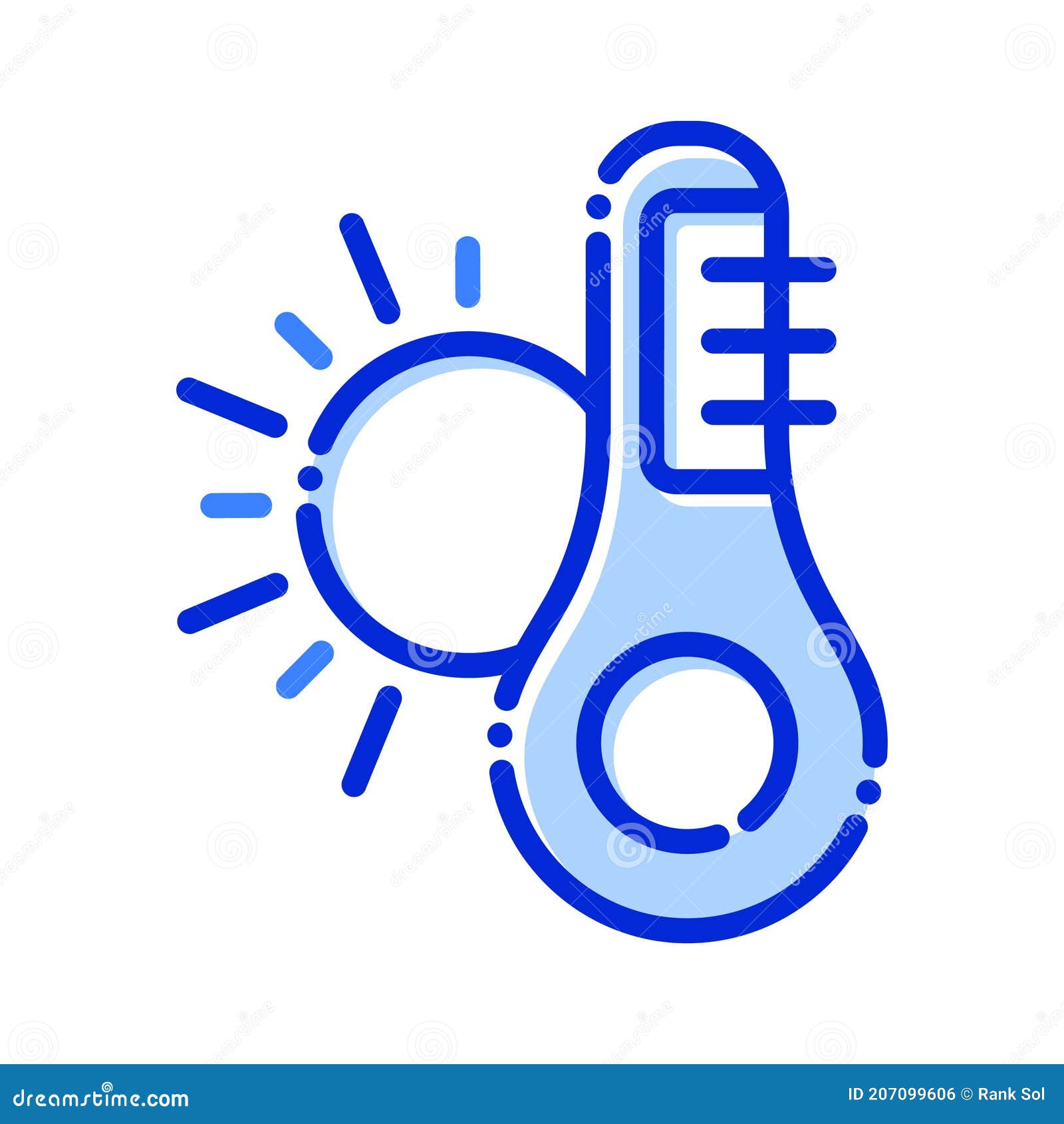 Temperature, Thermometer, Sun, Measure Fully Editable Vector Icon Stock ...