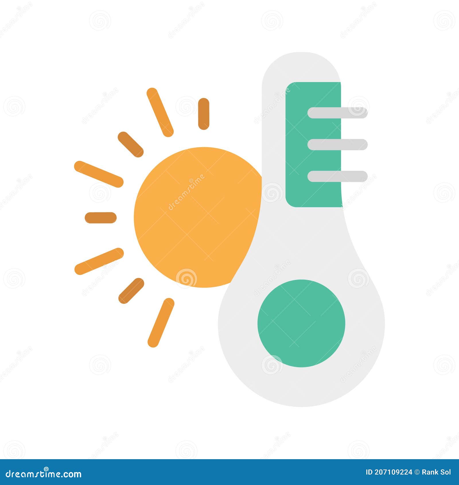 Temperature, Thermometer, Sun, Measure Fully Editable Vector Icon Stock ...