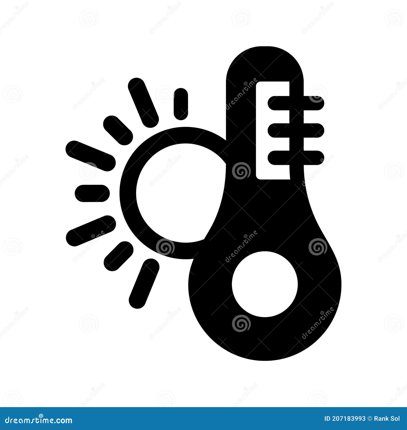 Temperature, Thermometer, Sun, Measure Fully Editable Vector Icon Stock ...