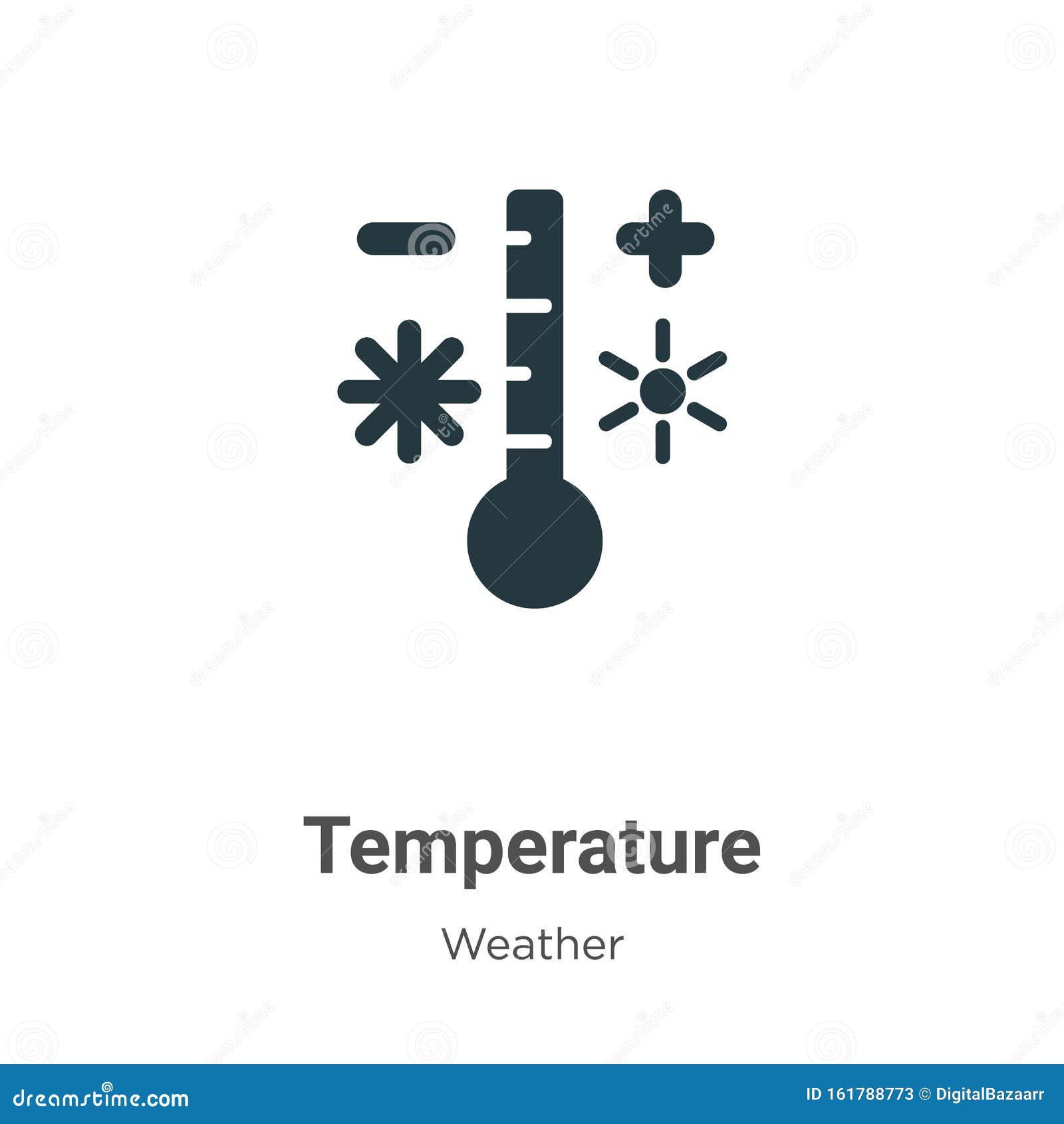 Temperature Vector Icon on White Background. Flat Vector Temperature ...