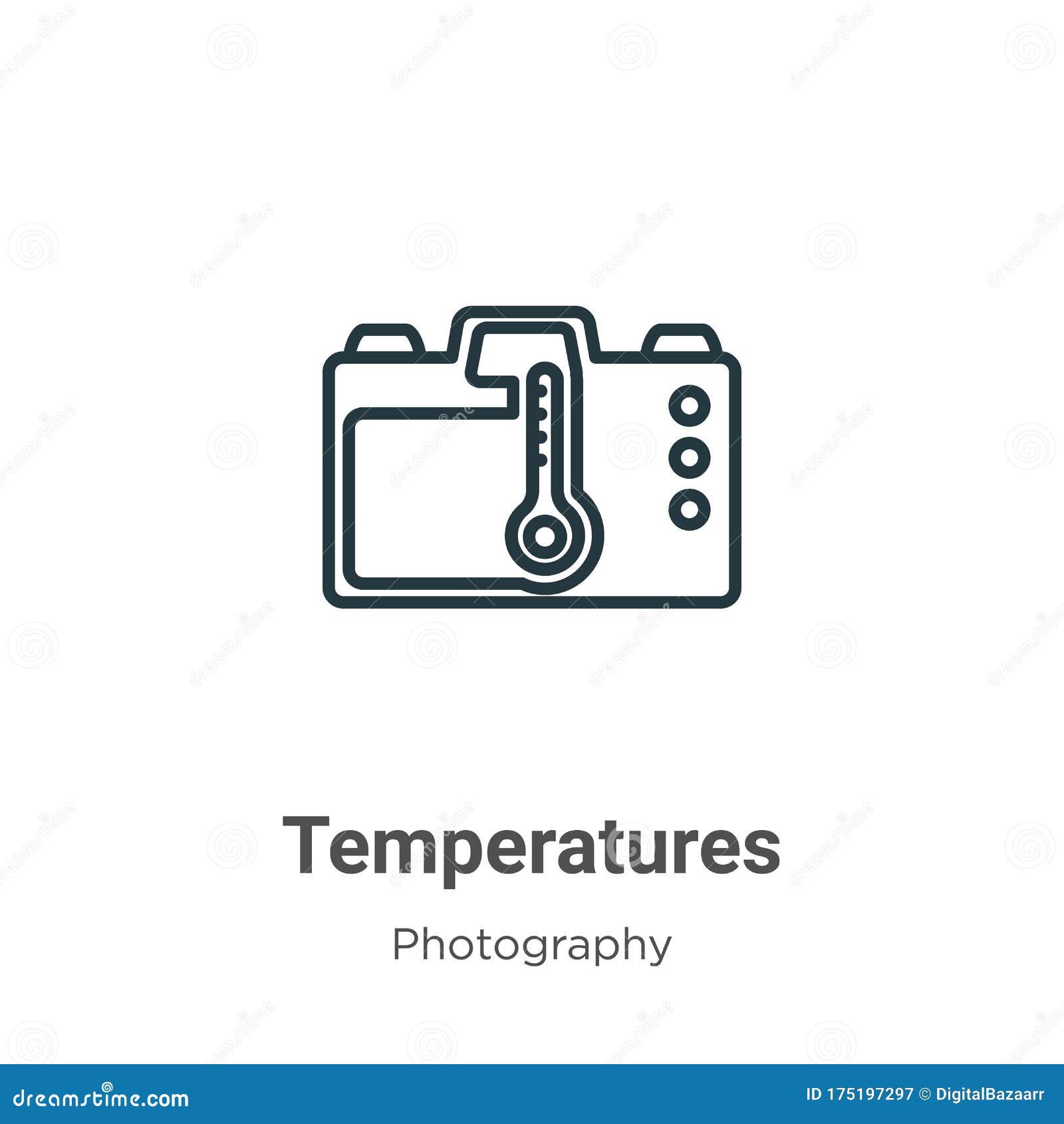 Temperatures Outline Vector Icon. Thin Line Black Temperatures Icon ...