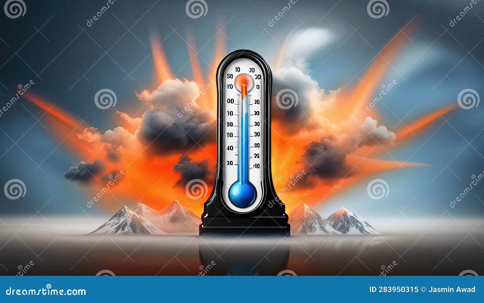 Temperatures Rising and Exploding, Thermometer Reaching Its Limit Stock ...