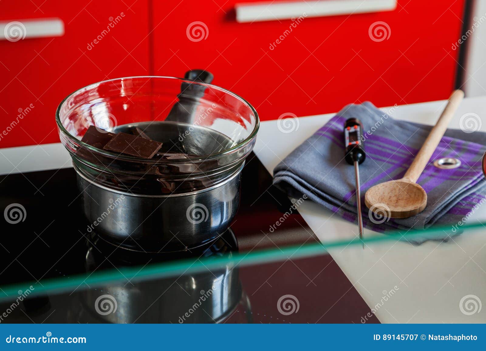 Tempering Chocolate stock image. Image of ingredient - 89145707