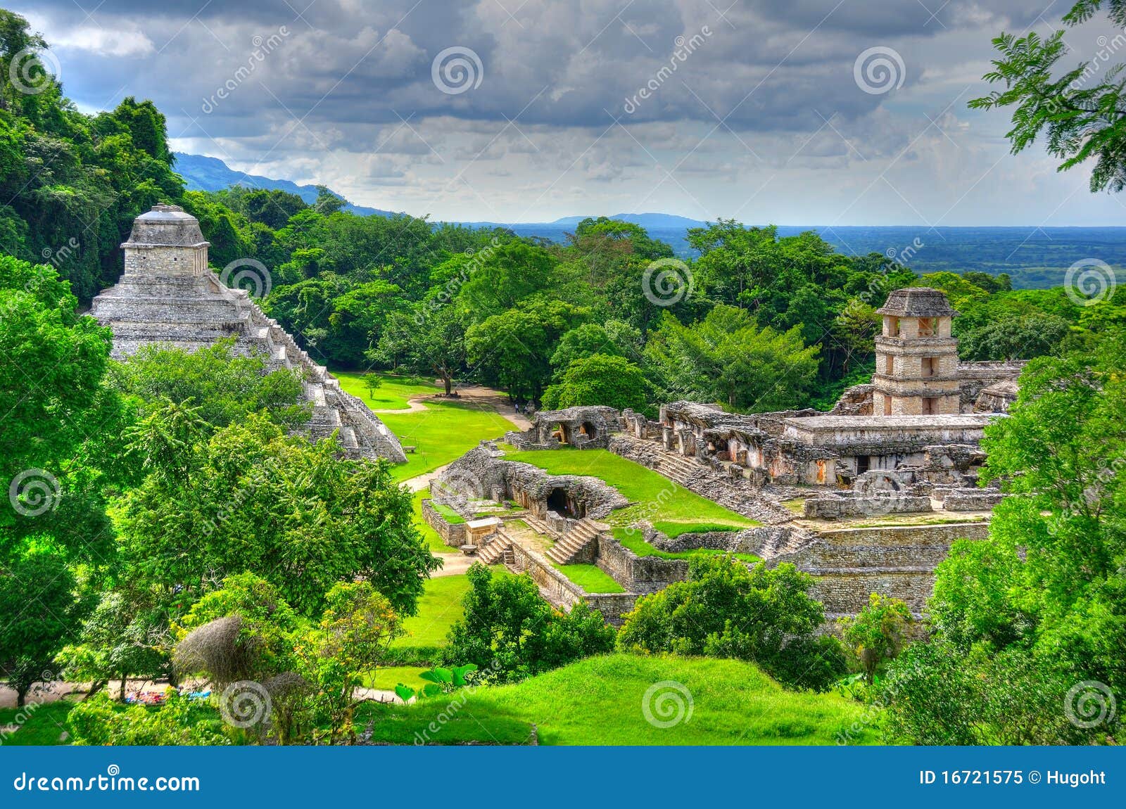 Tempie Antiche Del Maya Di Palenque, Messico Immagine Stock - Immagine ...