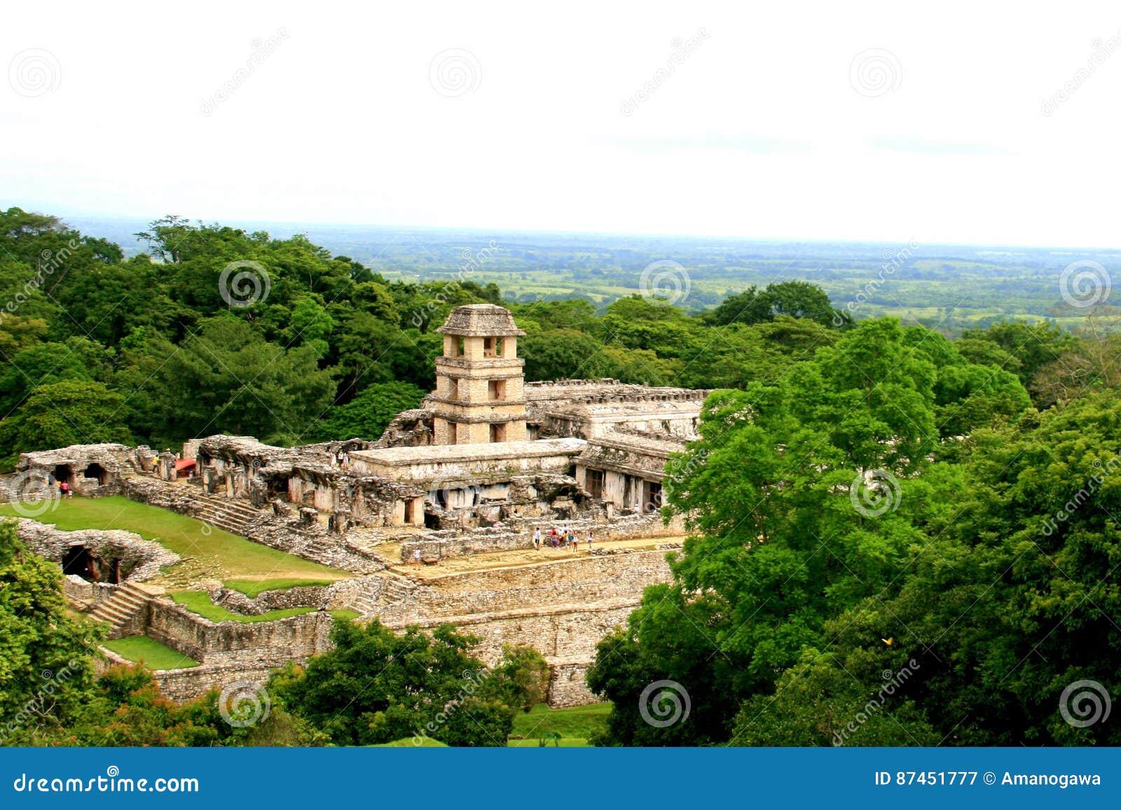 Tempie Antiche Del Maya Di Palenque, Messico Immagine Stock - Immagine ...