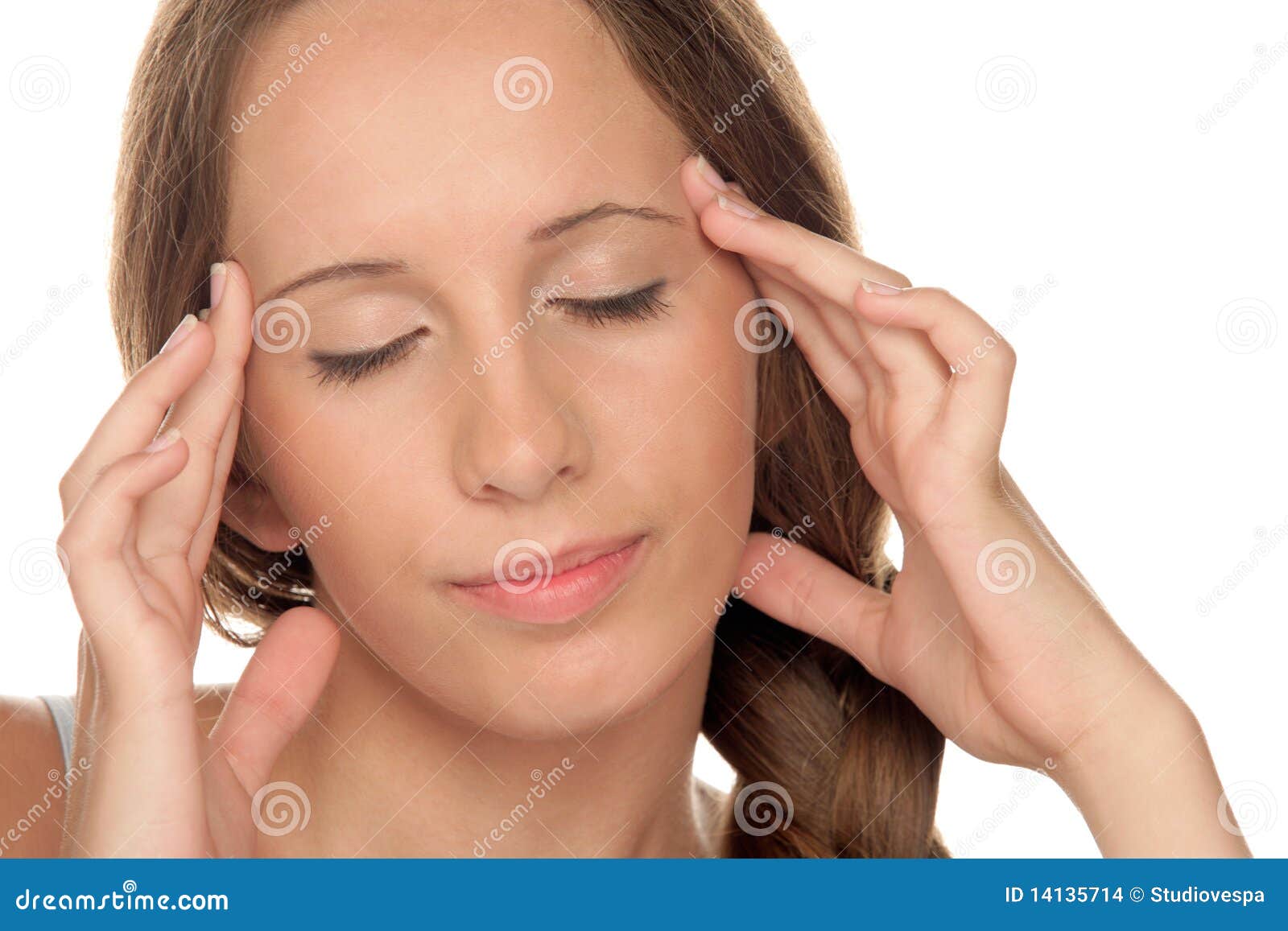 Tempie Commoventi Della Donna Fotografia Stock - Immagine di bellezza ...