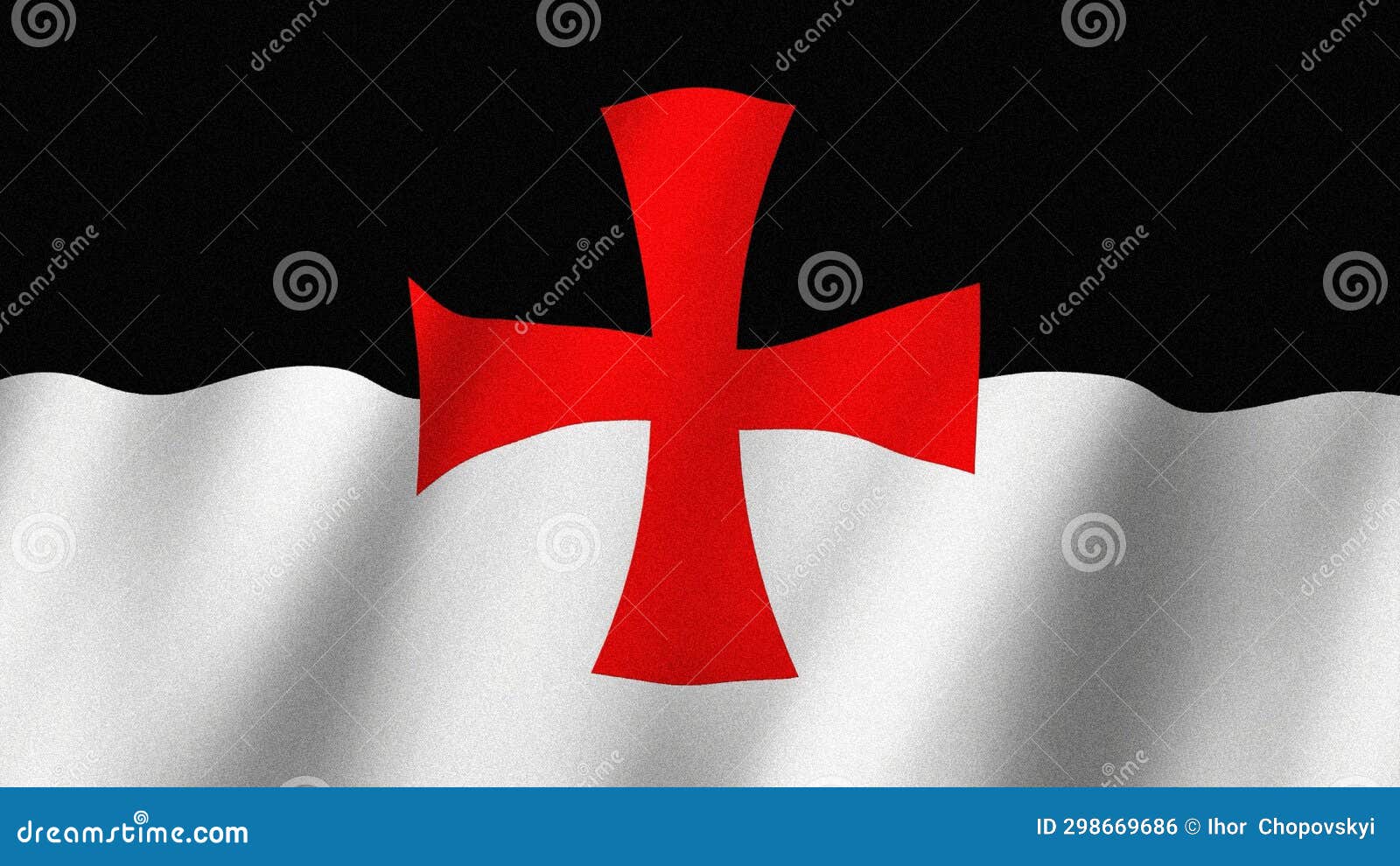 Templar Flag Waving. Flag of Knights Templar Images Stock Illustration ...
