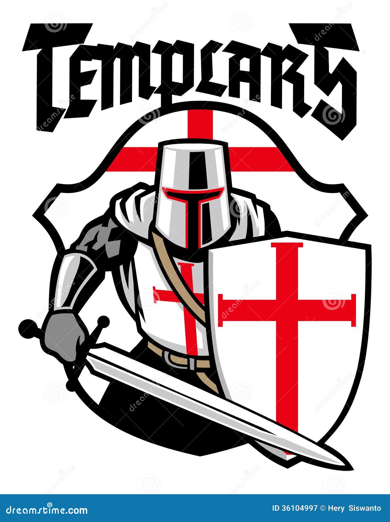 Templar knight mascot stock vector. Illustration of battle - 36104997