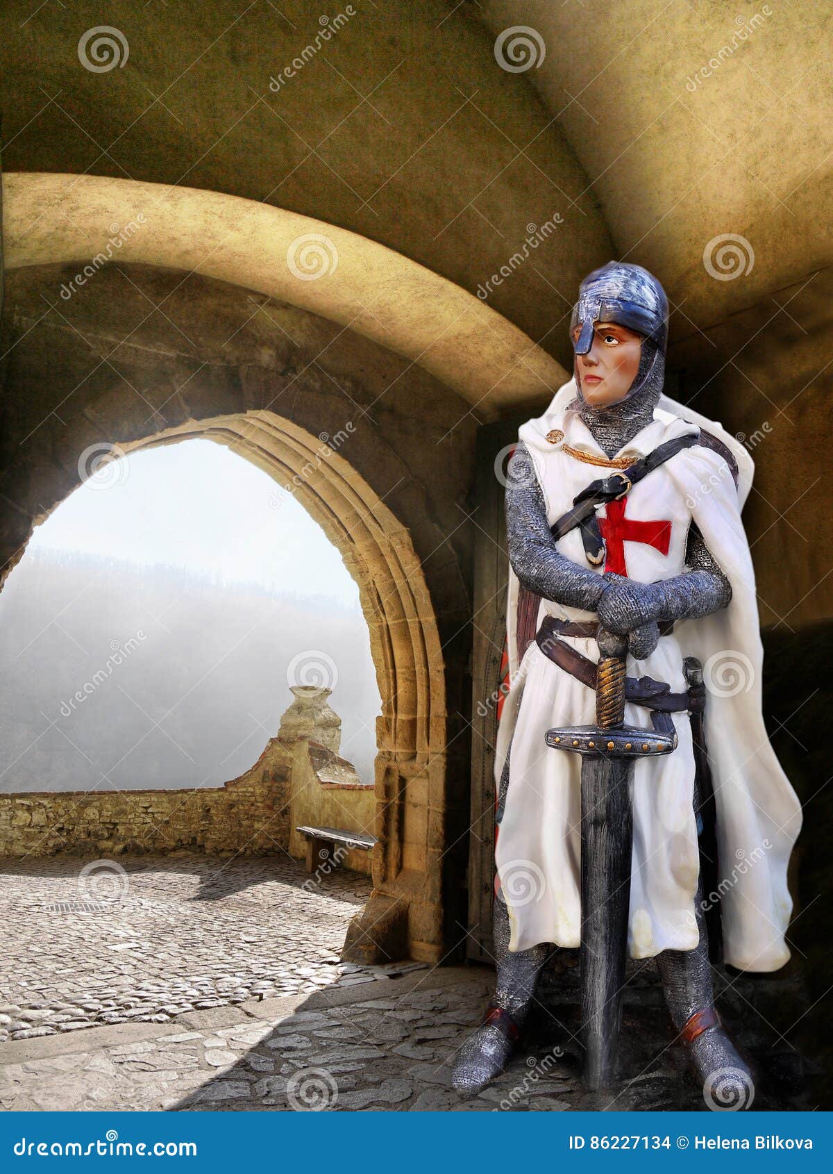Templar Knight stock photo. Image of legend, model, devotion - 86227134