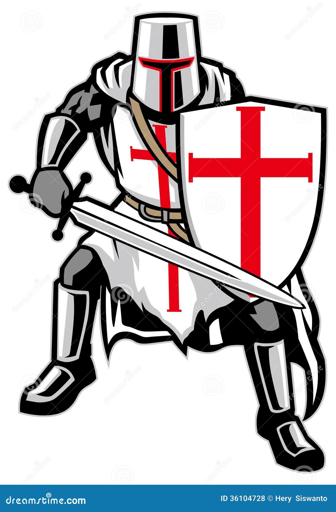 Templar knight stock vector. Illustration of brave, paladin - 36104728