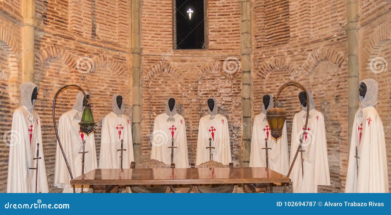Templar Knights Garments Inside a Castle Stock Image - Image of defense ...