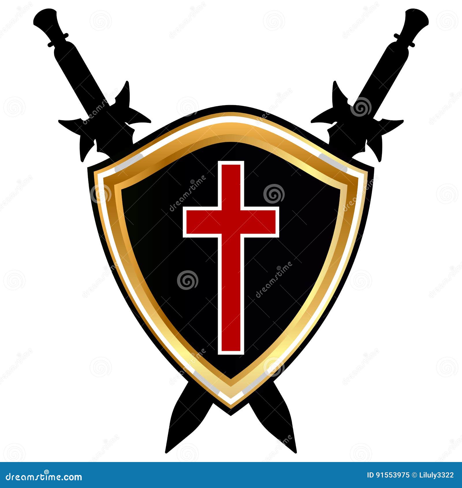 Templar Shield Vector Icon. Stock Vector - Illustration of armory ...