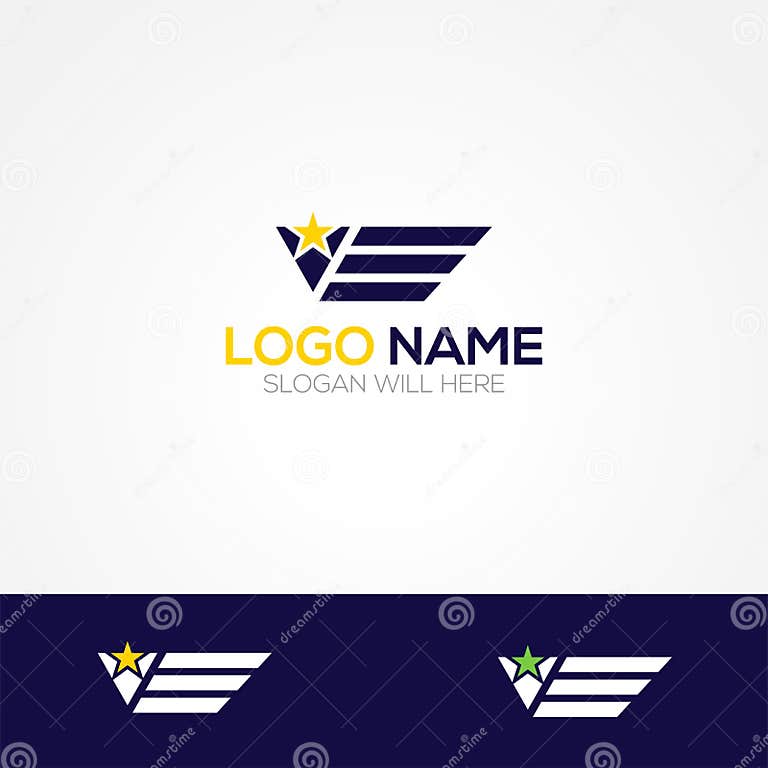 V Letter Wing Shape Logo stock vector. Illustration of simple - 143186140