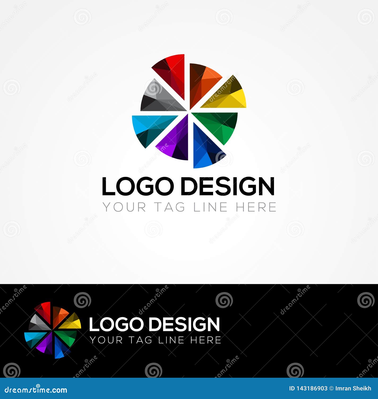 Crystal Circle Multi Color Logo Design Stock Vector - Illustration of ...