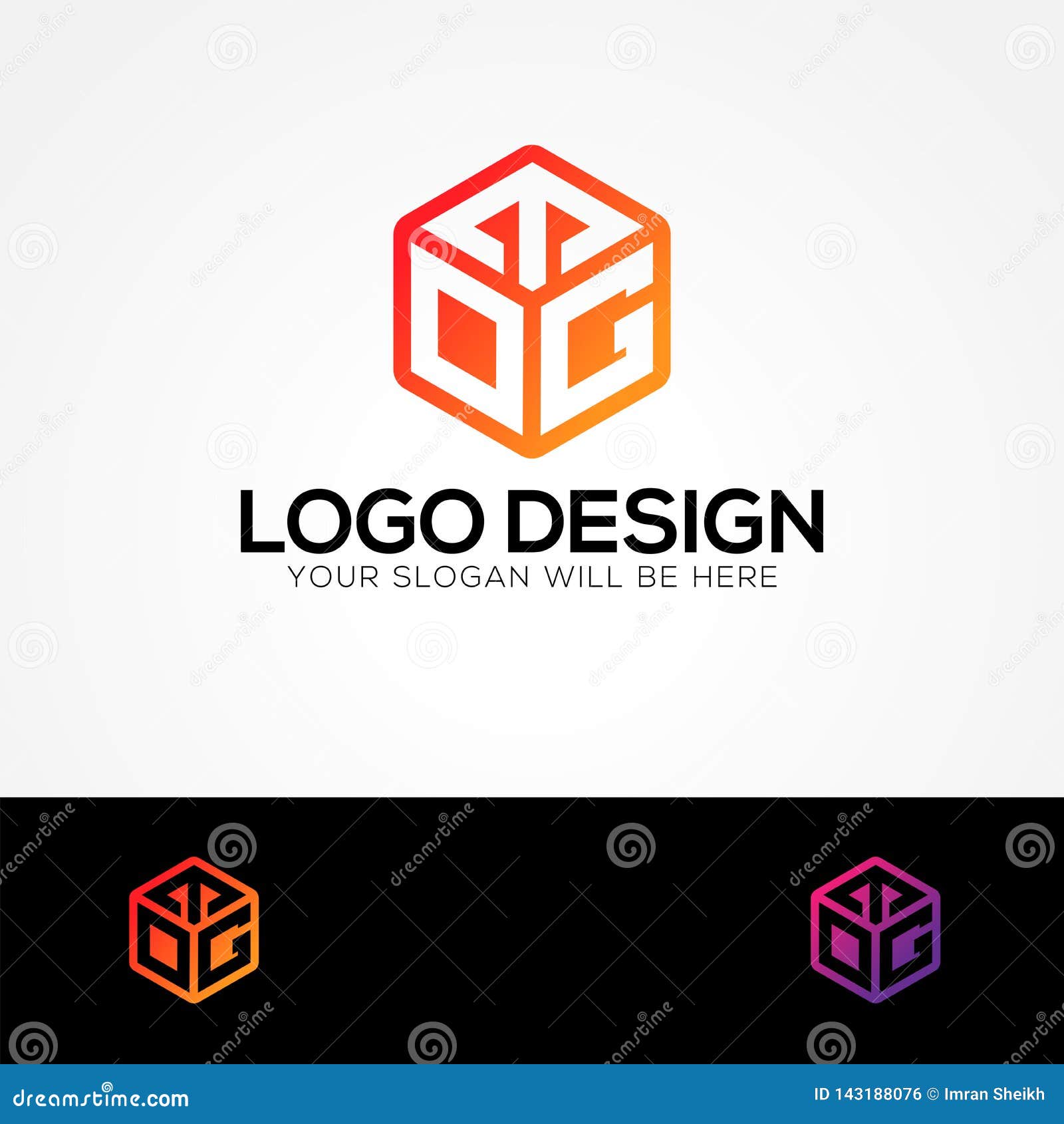 EOG Letter Qube Logo Design Vector Illustration | CartoonDealer.com ...