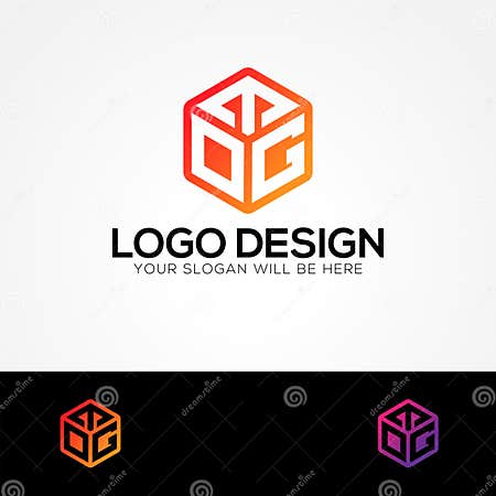 EOG Letter Qube Logo Design Stock Vector - Illustration of mockup, sign ...