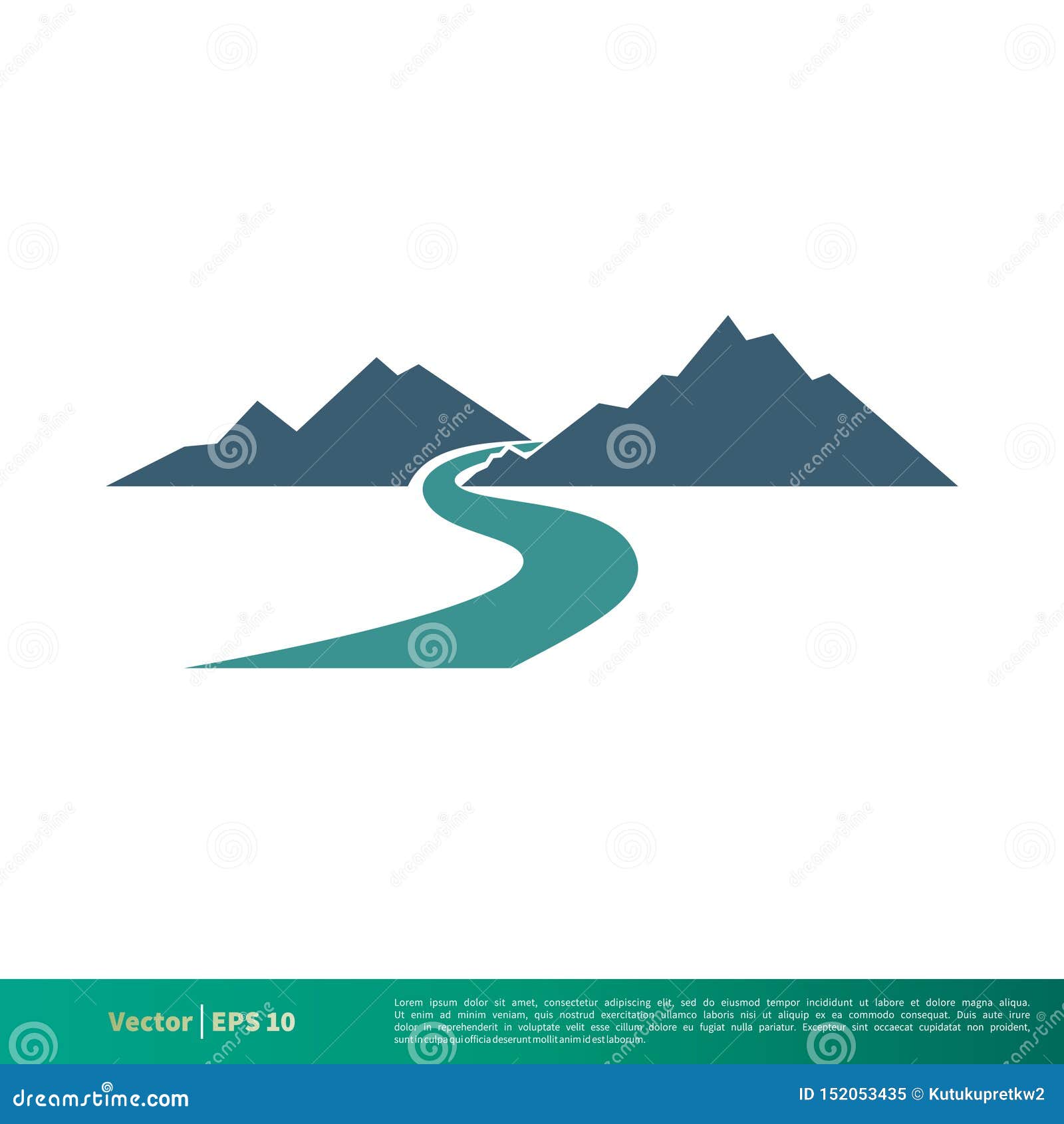 Mountain and Creek Vector Icon Logo Template Illustration Design ...