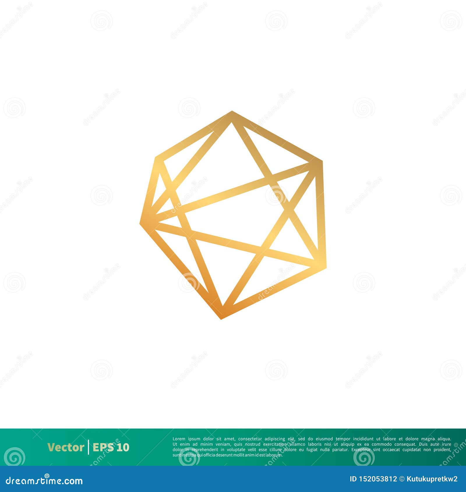 Gold Diamond, Gemstone Vector Icon Logo Template Illustration Design ...