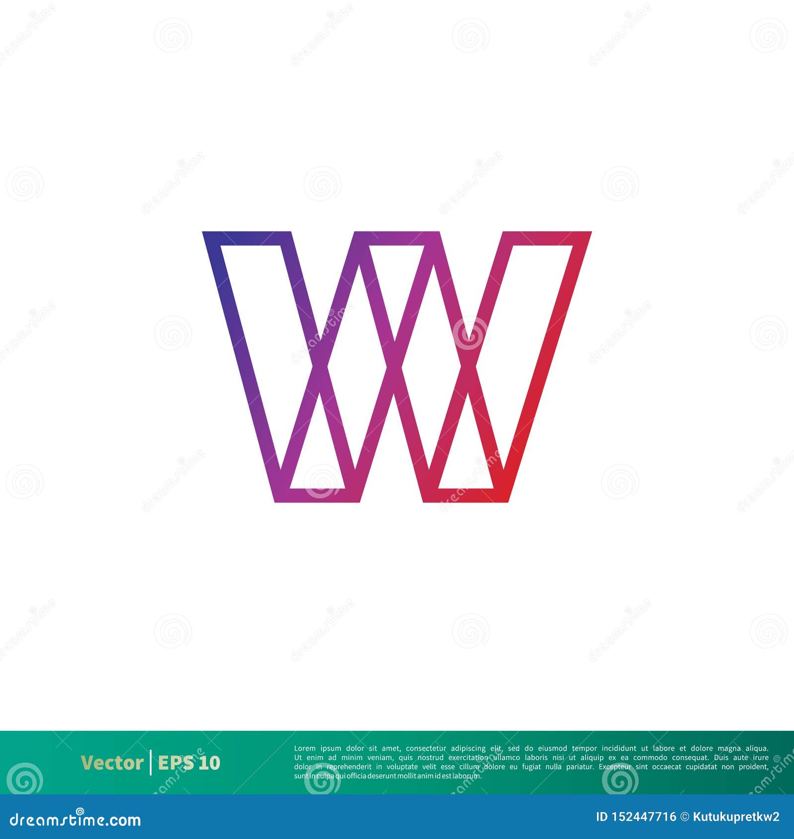 Colorful Line W Letter Icon Vector Logo Template Illustration Design ...