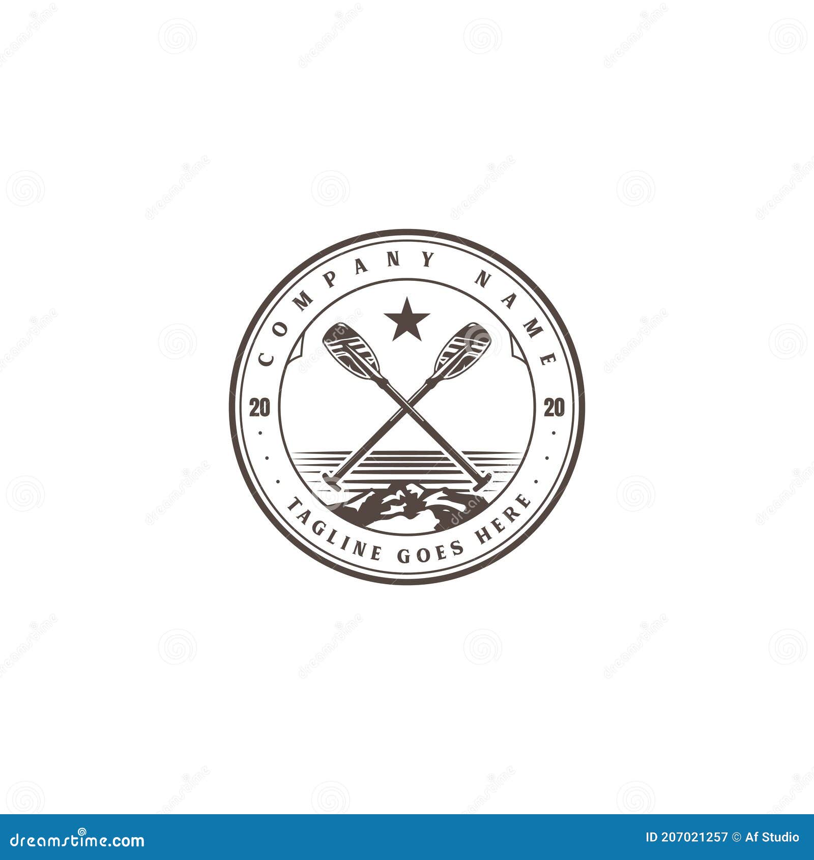 Vintage Retro Kayak Canoe Rafting Boat Sport Club Logo Design Vector ...