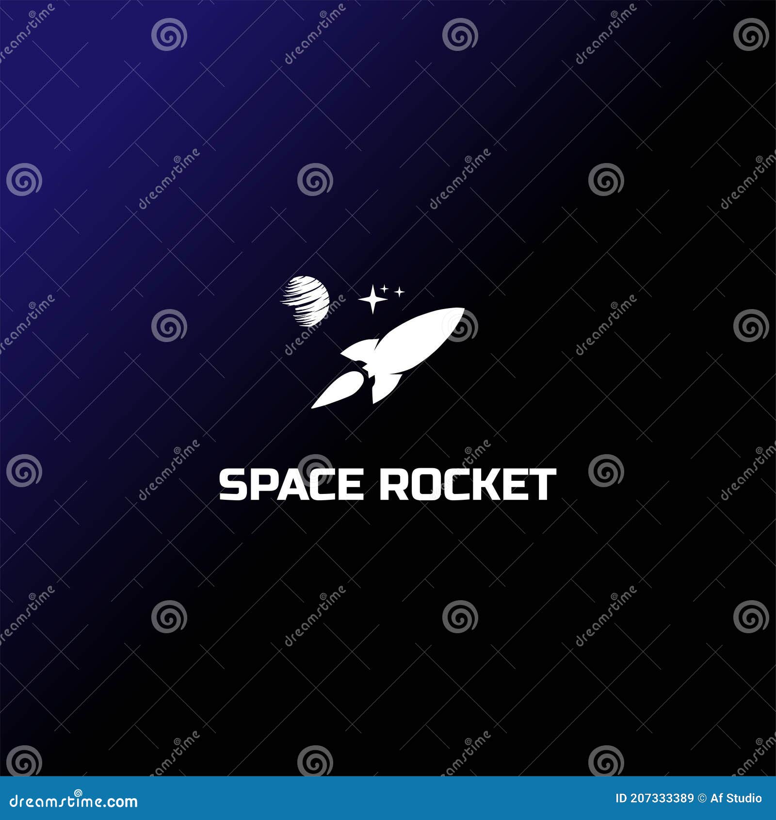 Flying Rocket Space Universe Logo Design Vector Stock Vector ...