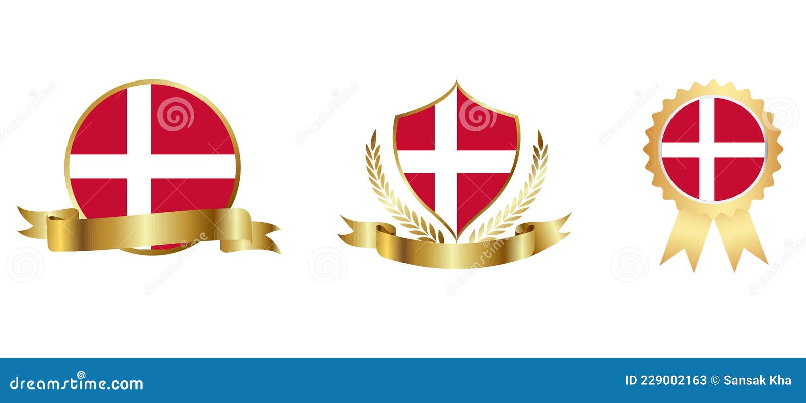 Denmark Flag Icon . Web Icon Set . Icons Collection Flat. Simple Vector ...