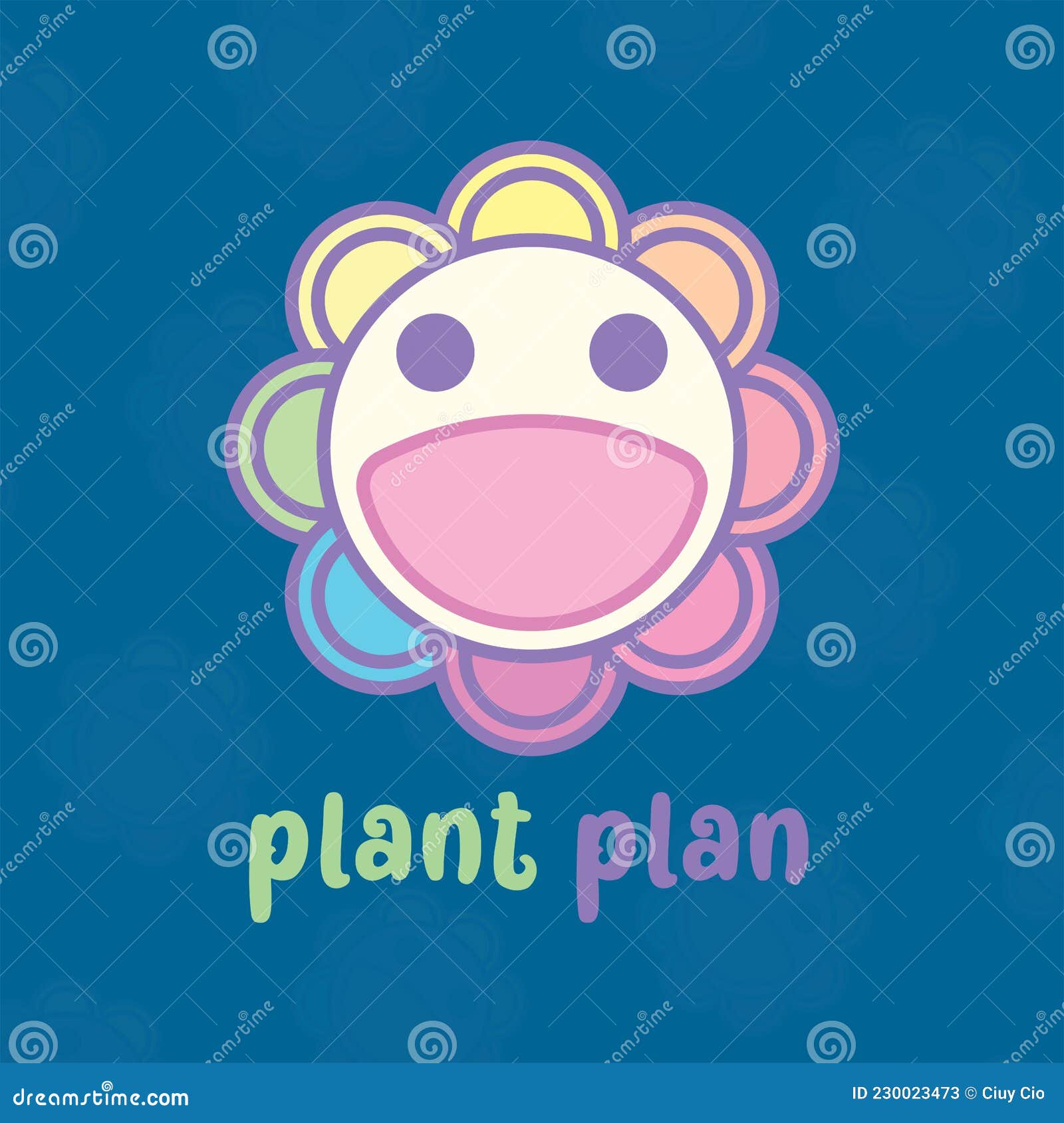 Cute Smile Flower Cartoon Logo Character Vector Icon Illustration ...