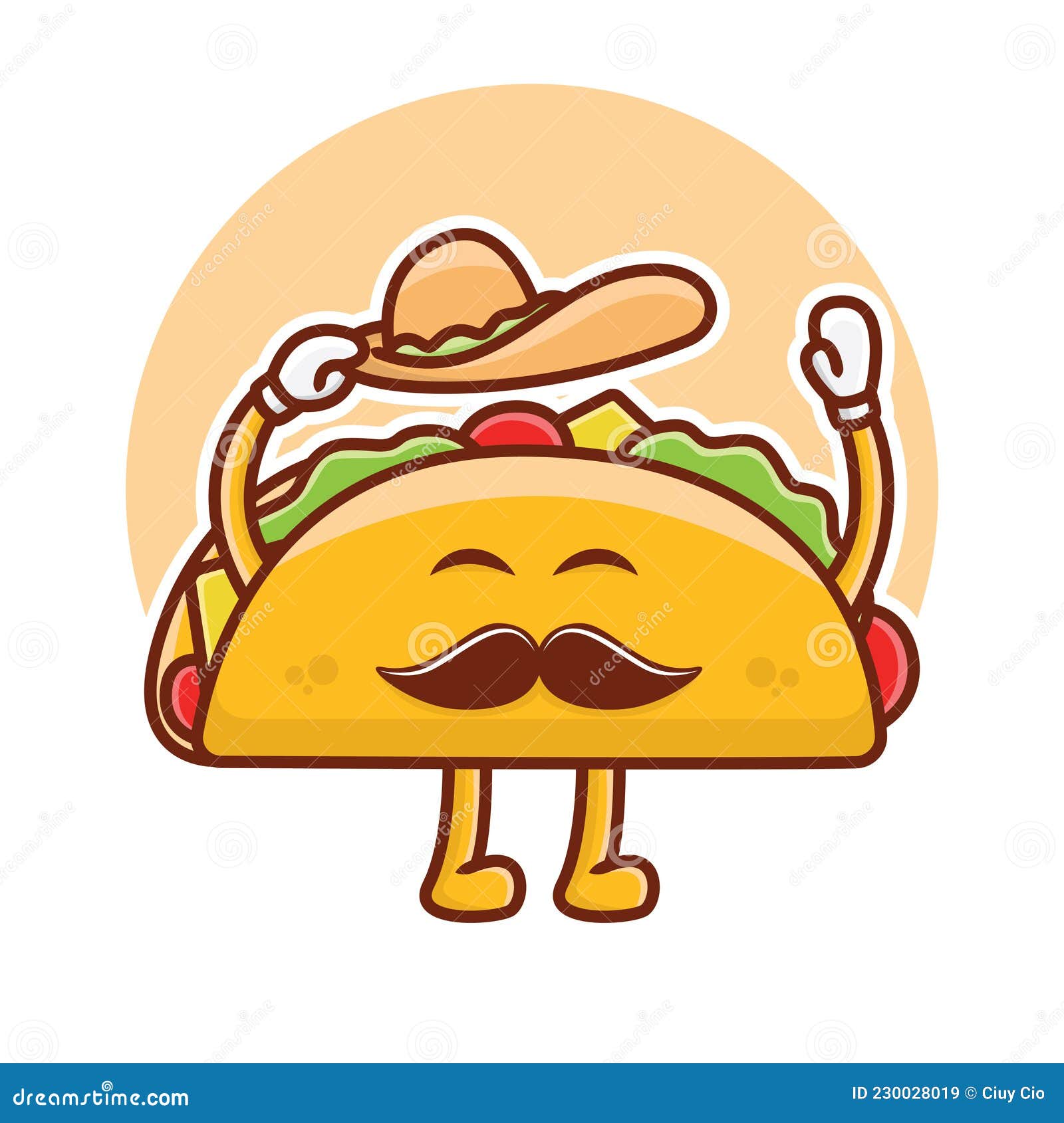 Cute Taco Cartoon Mascot Logo Cartoon Character Stock Illustration ...