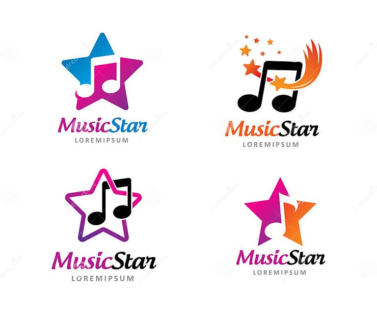 Music Star Logo Symbol or Icon Template Stock Vector - Illustration of ...