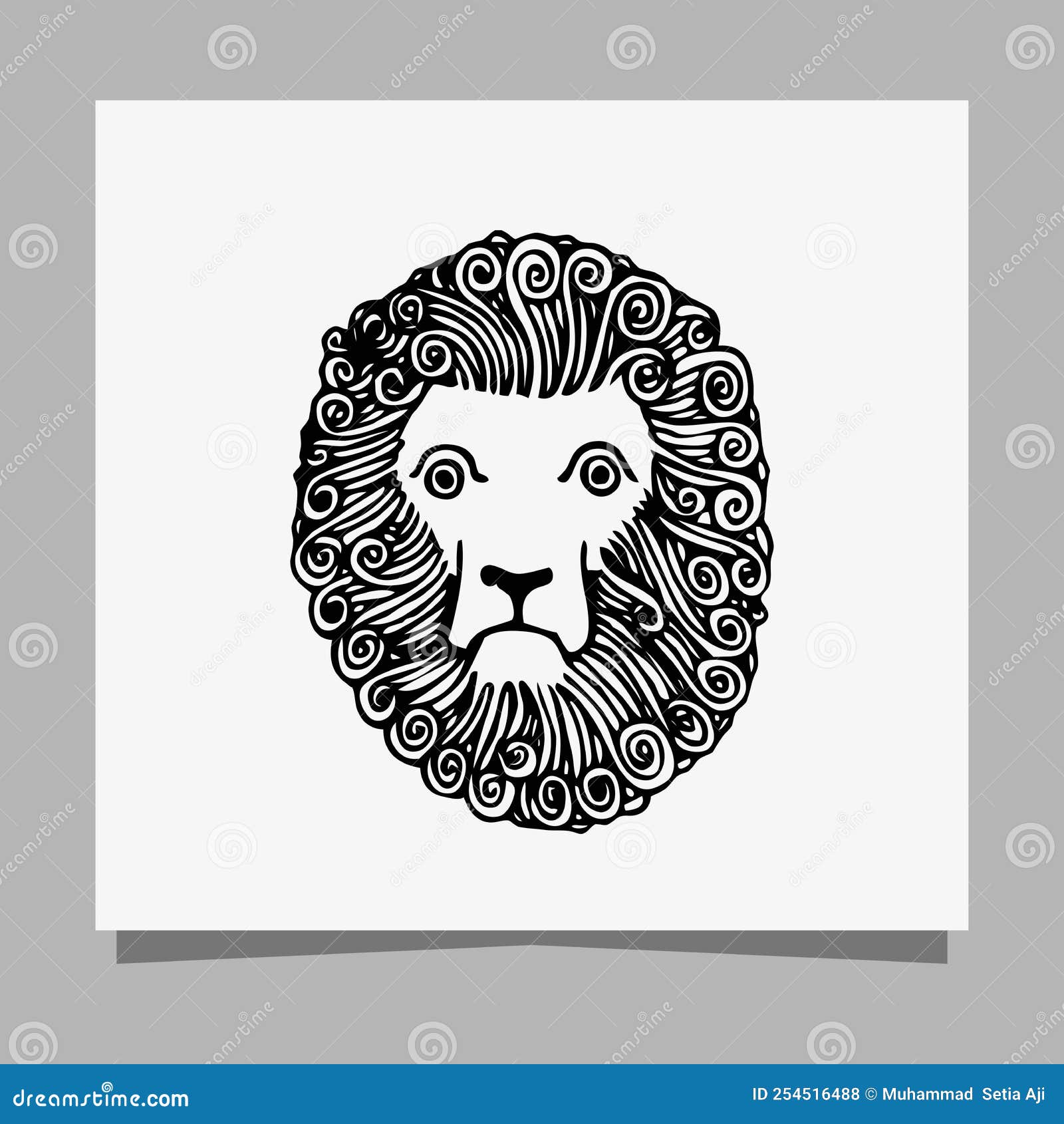 Black Lion Logo on White Paper with Shadow, Perfect for Business Logos ...