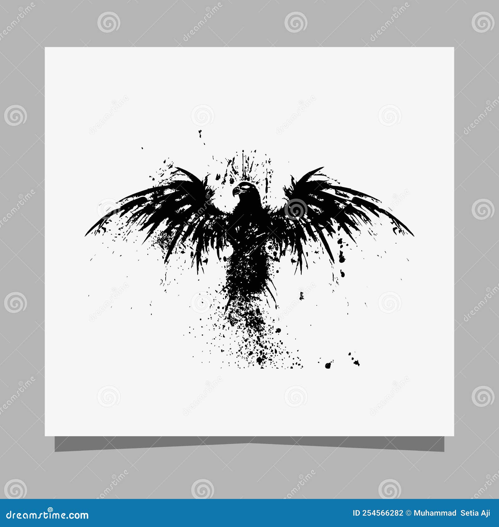 Vector Illustration of a Black Eagle on White Paper Which is Perfect ...