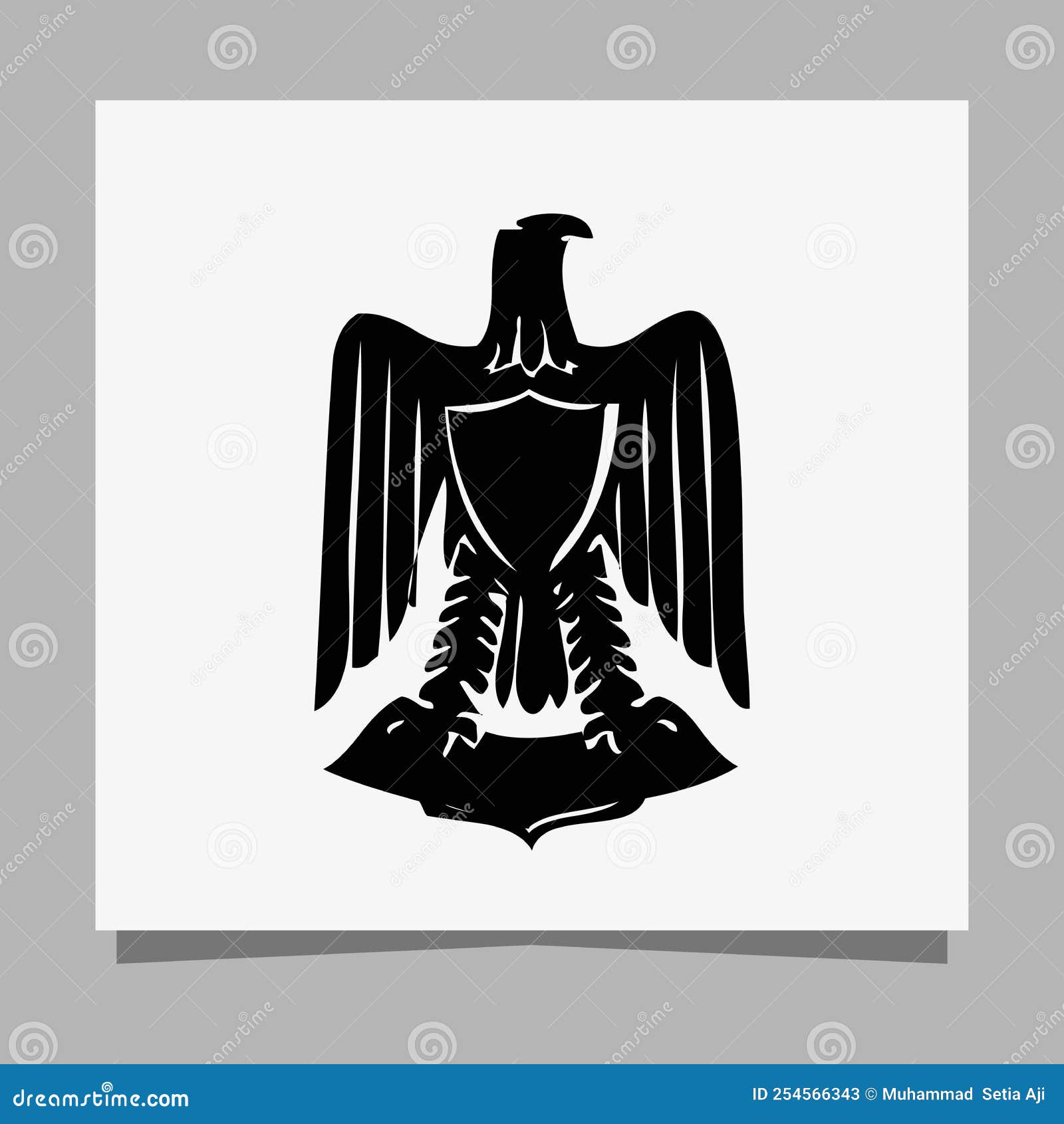 Vector Illustration of a Black Eagle on White Paper Which is Perfect ...