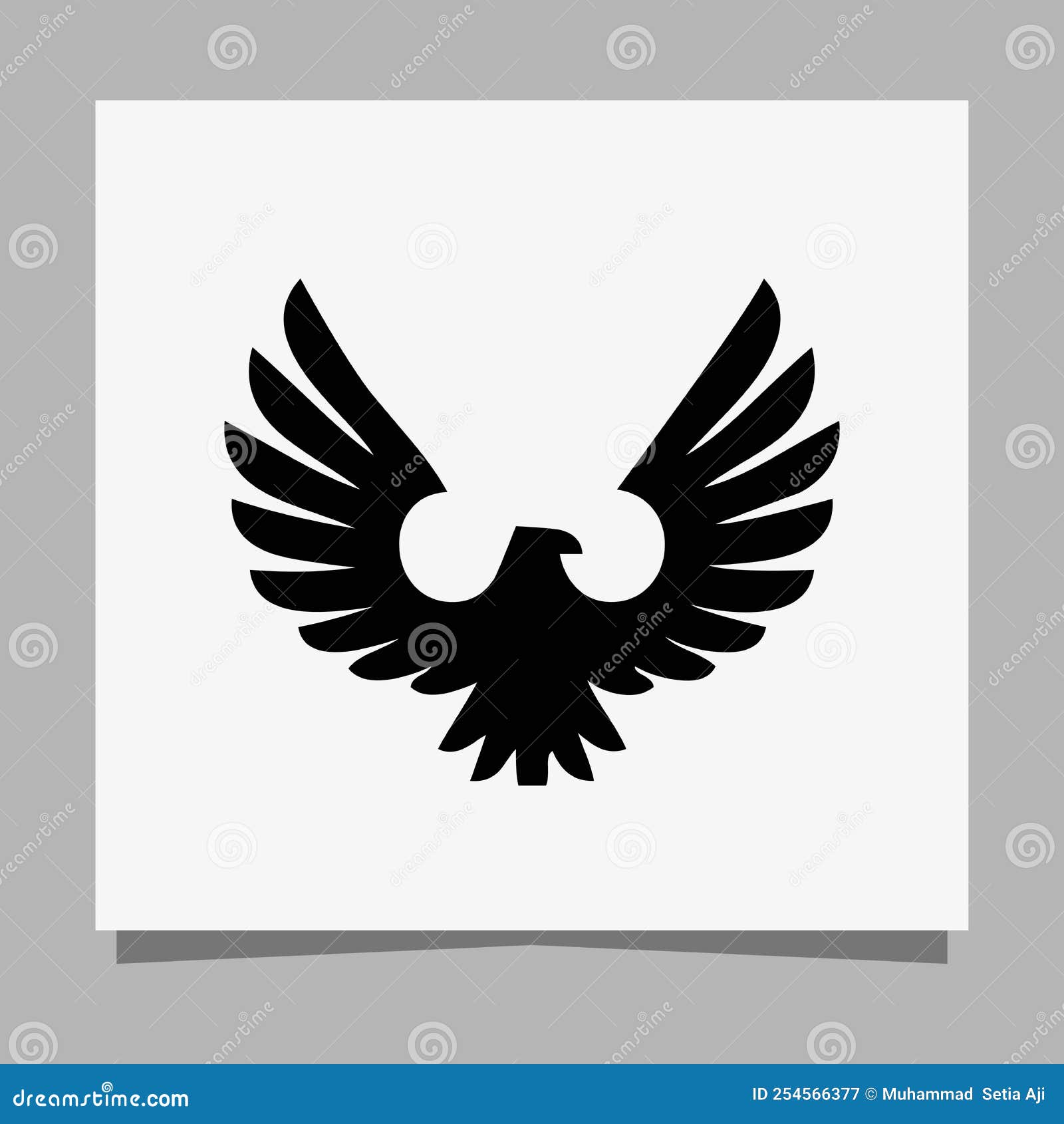 Vector Illustration of a Black Eagle on White Paper Which is Perfect ...