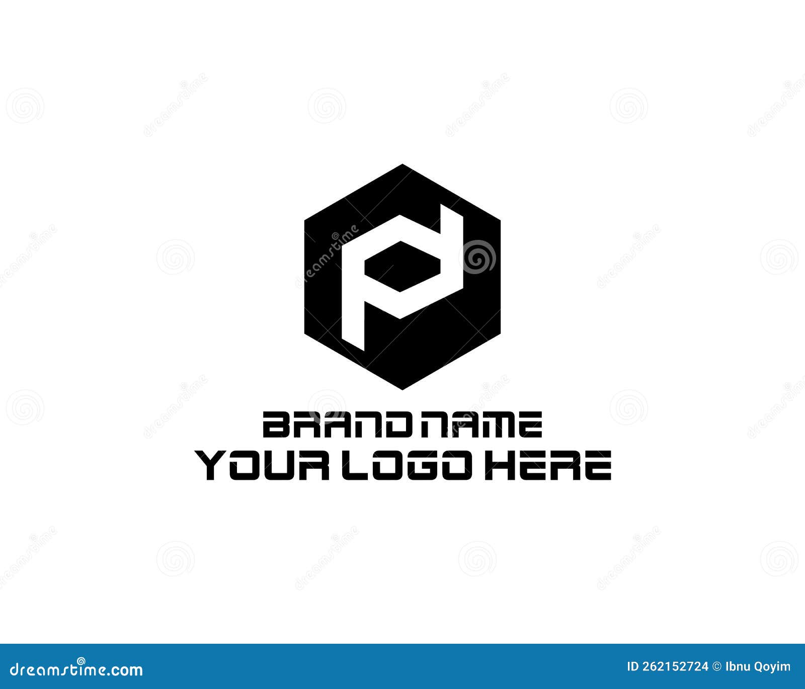 Initial Letter P Geometric with Hexagon Logo for Your Company Stock ...