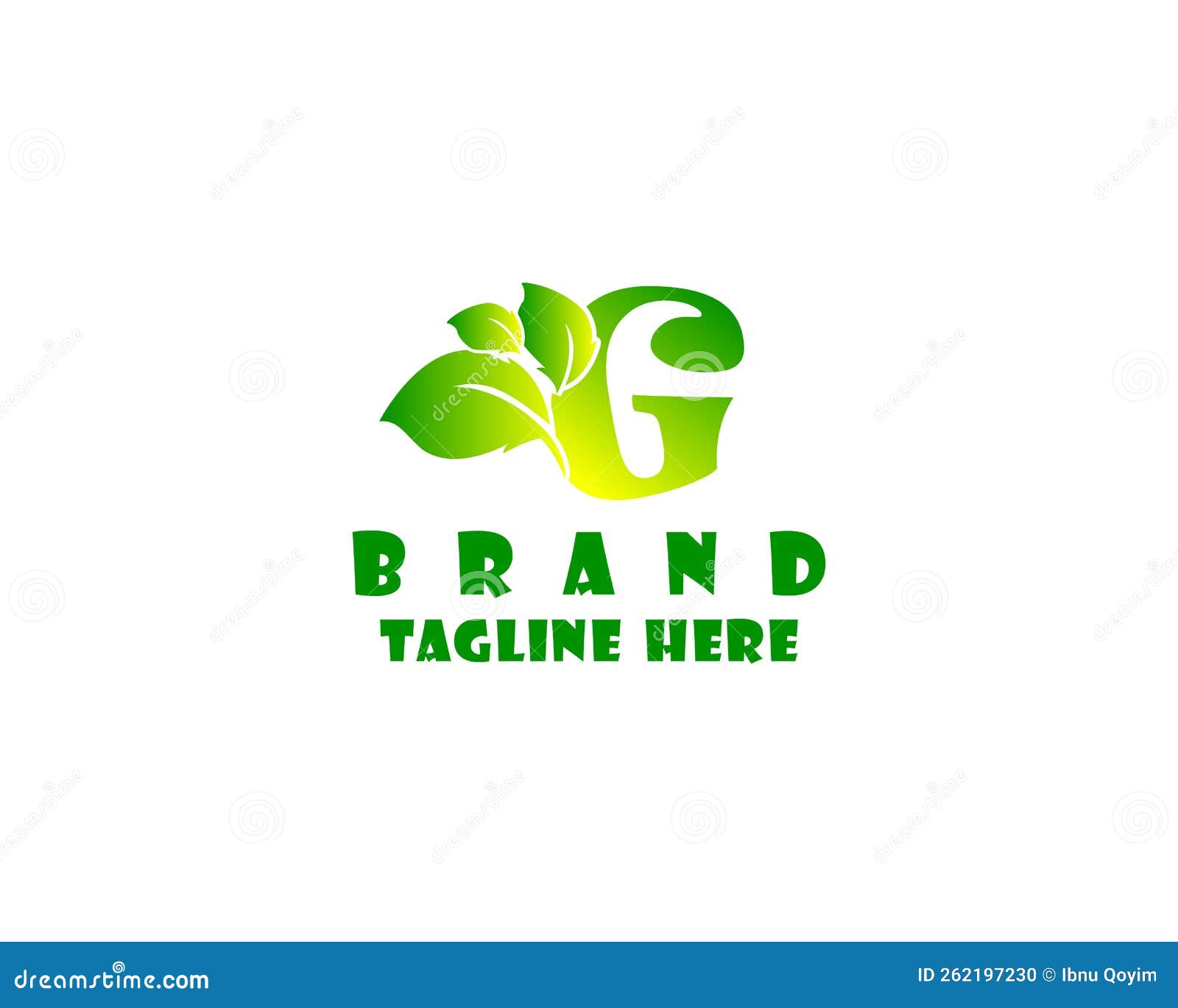 Abstract Initial Letter G and Leaf Logo. Green Color Isolated on White ...