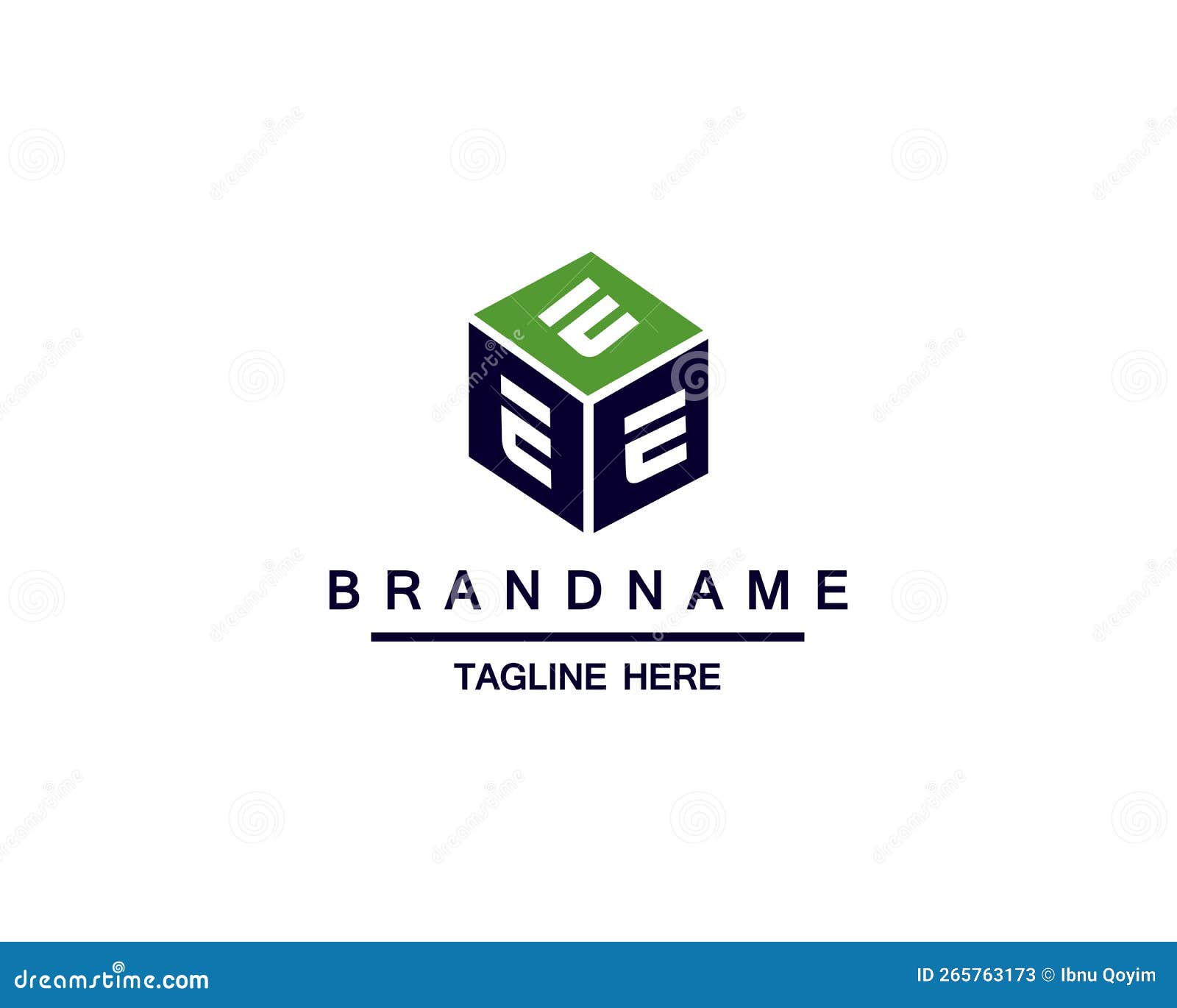 Triple Letter E Alphabet Cube Logo Element Template Stock Vector ...