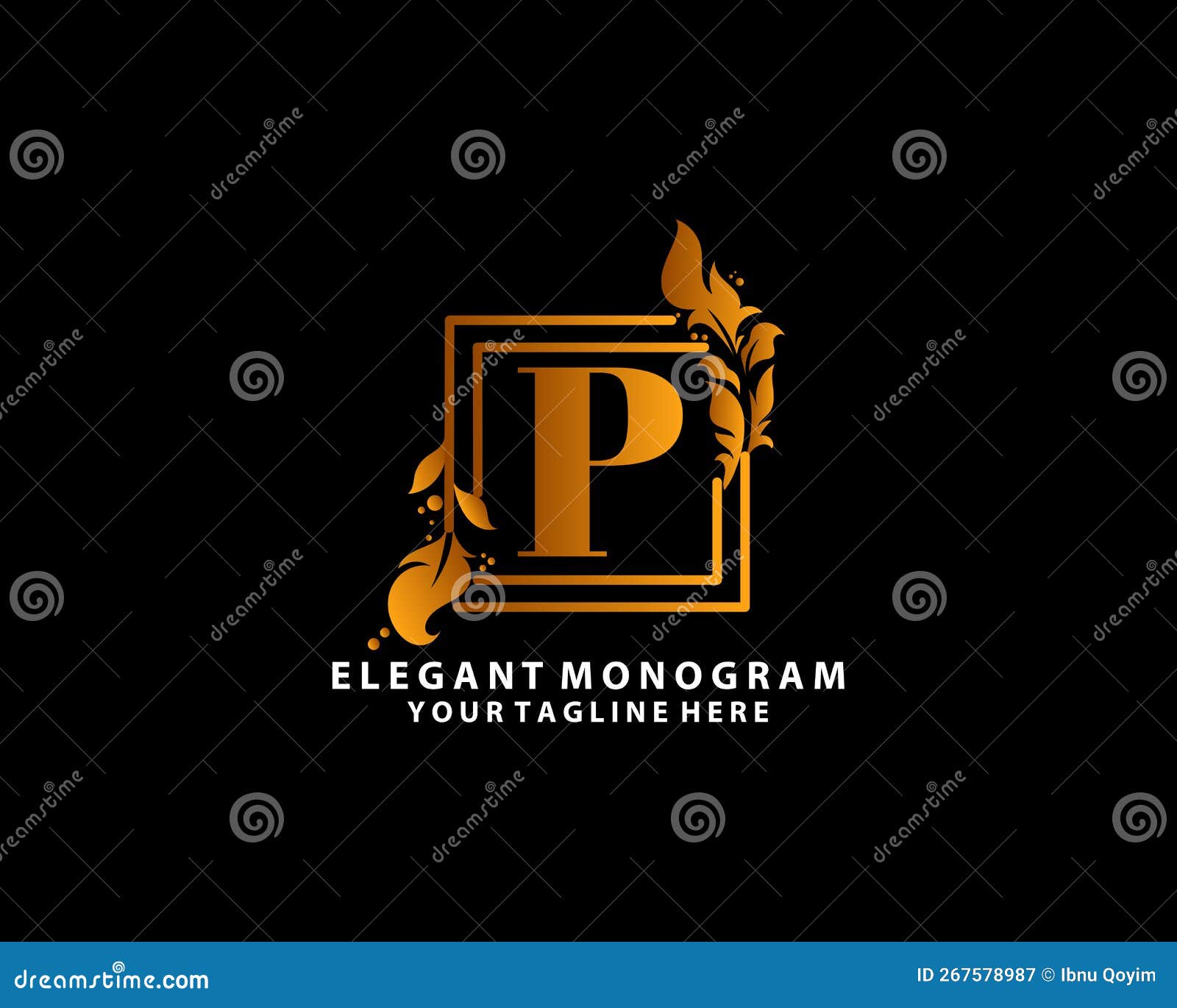 P Initial Letter Handwriting and Signature Logo. a Concept with Floral ...