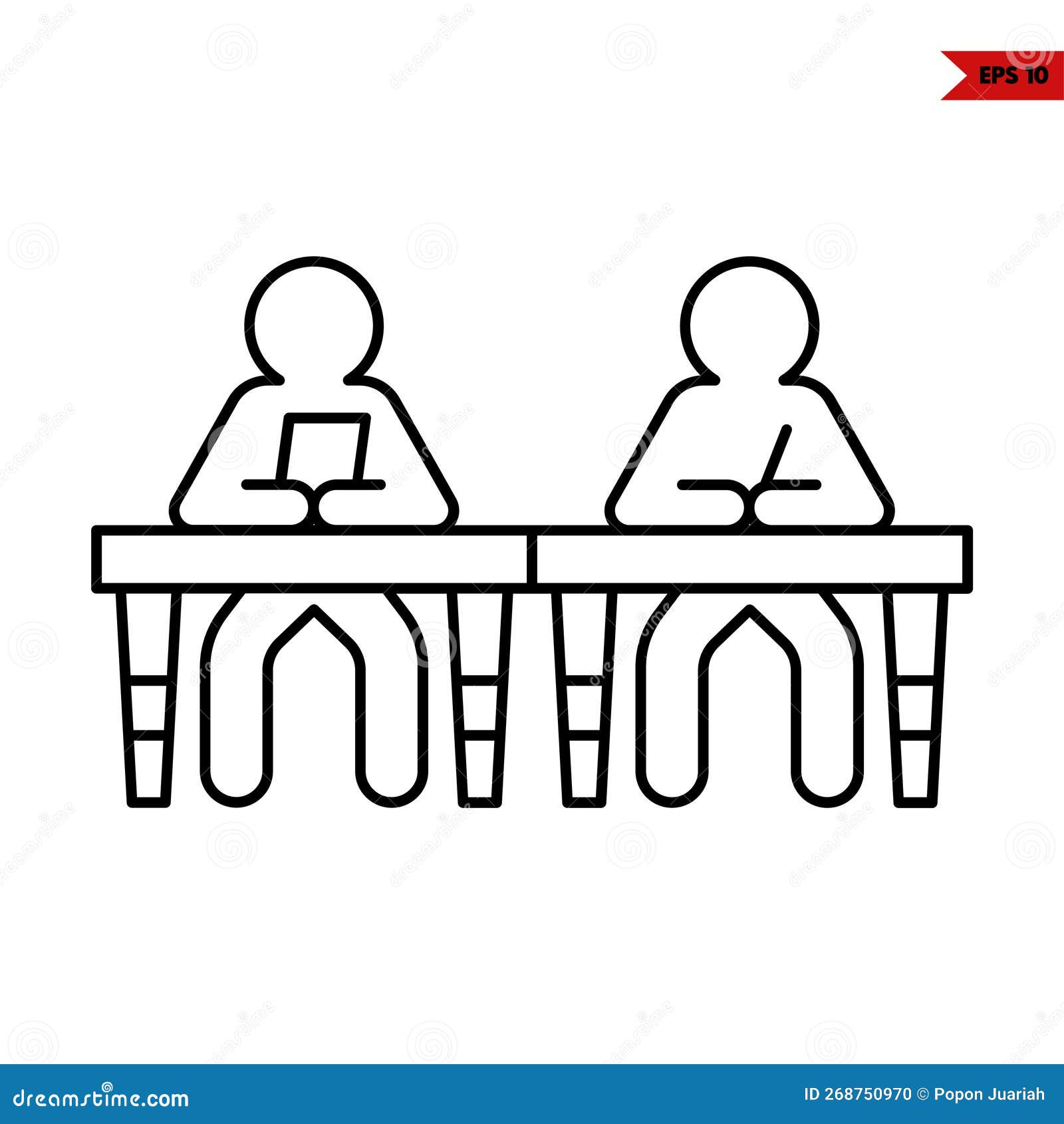 Illustration of Student Line Icon Stock Vector - Illustration of female ...