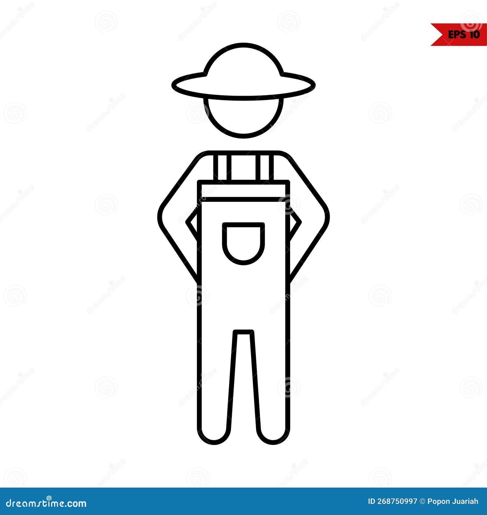 Illustration of Farmer Line Icon Stock Vector - Illustration of ...