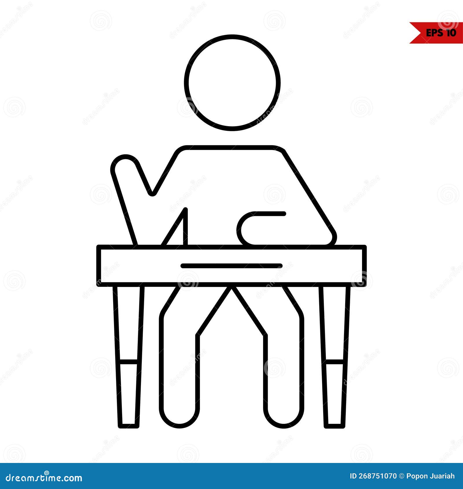 Illustration of Student Line Icon Stock Vector - Illustration of white ...