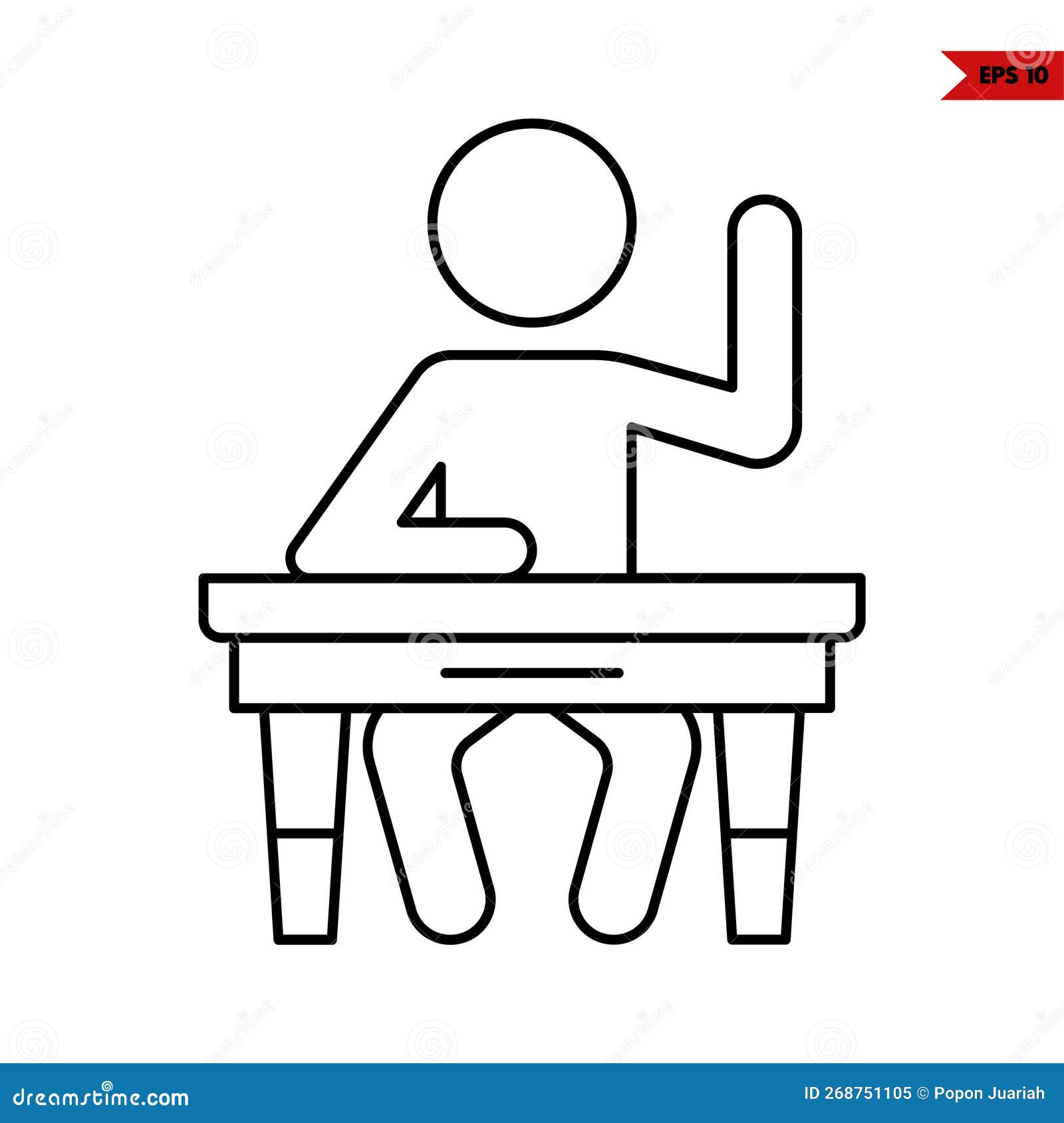 Illustration of Student Line Icon Stock Vector - Illustration of ...