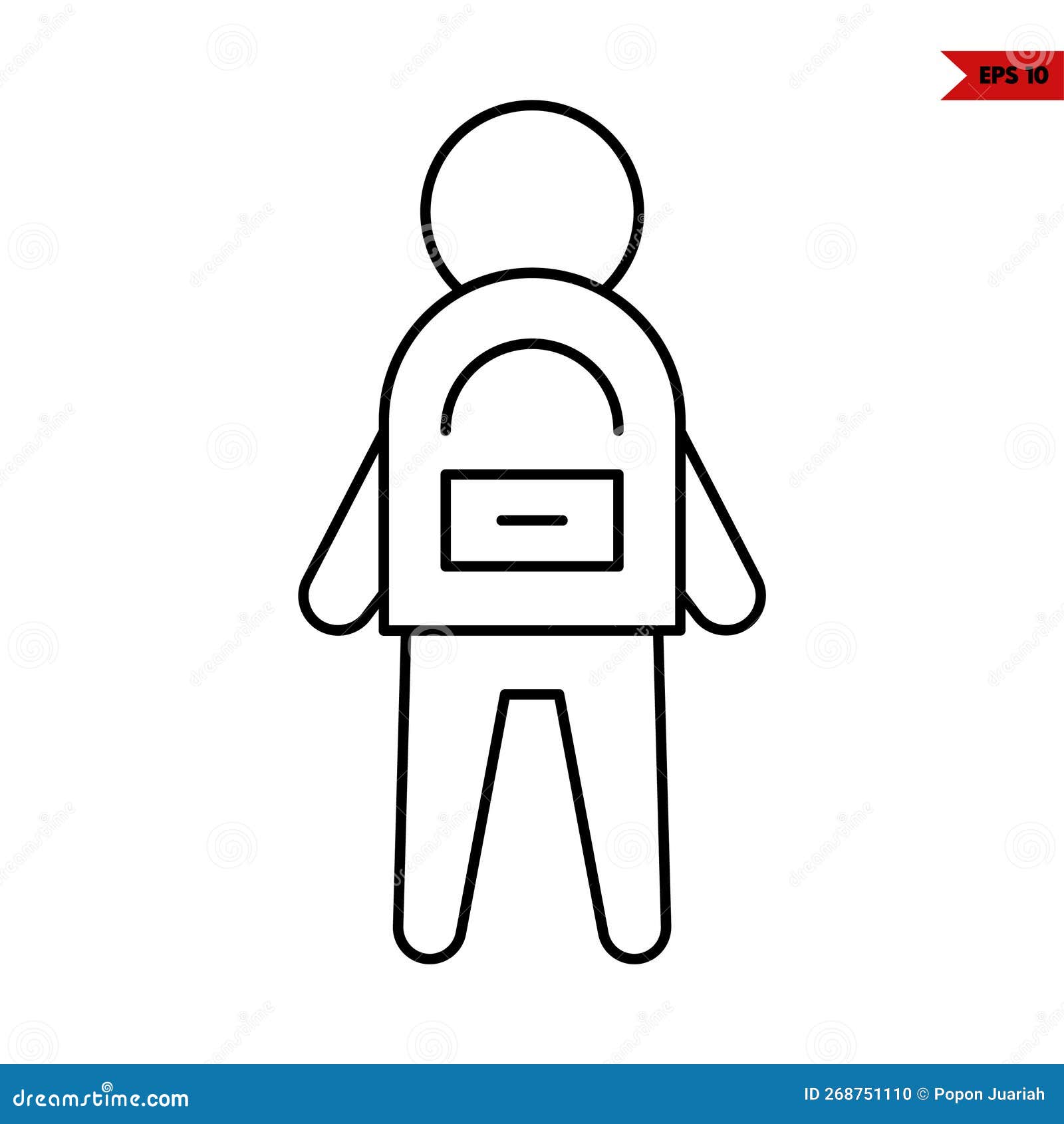 Illustration of Student Line Icon Stock Vector - Illustration of girl ...