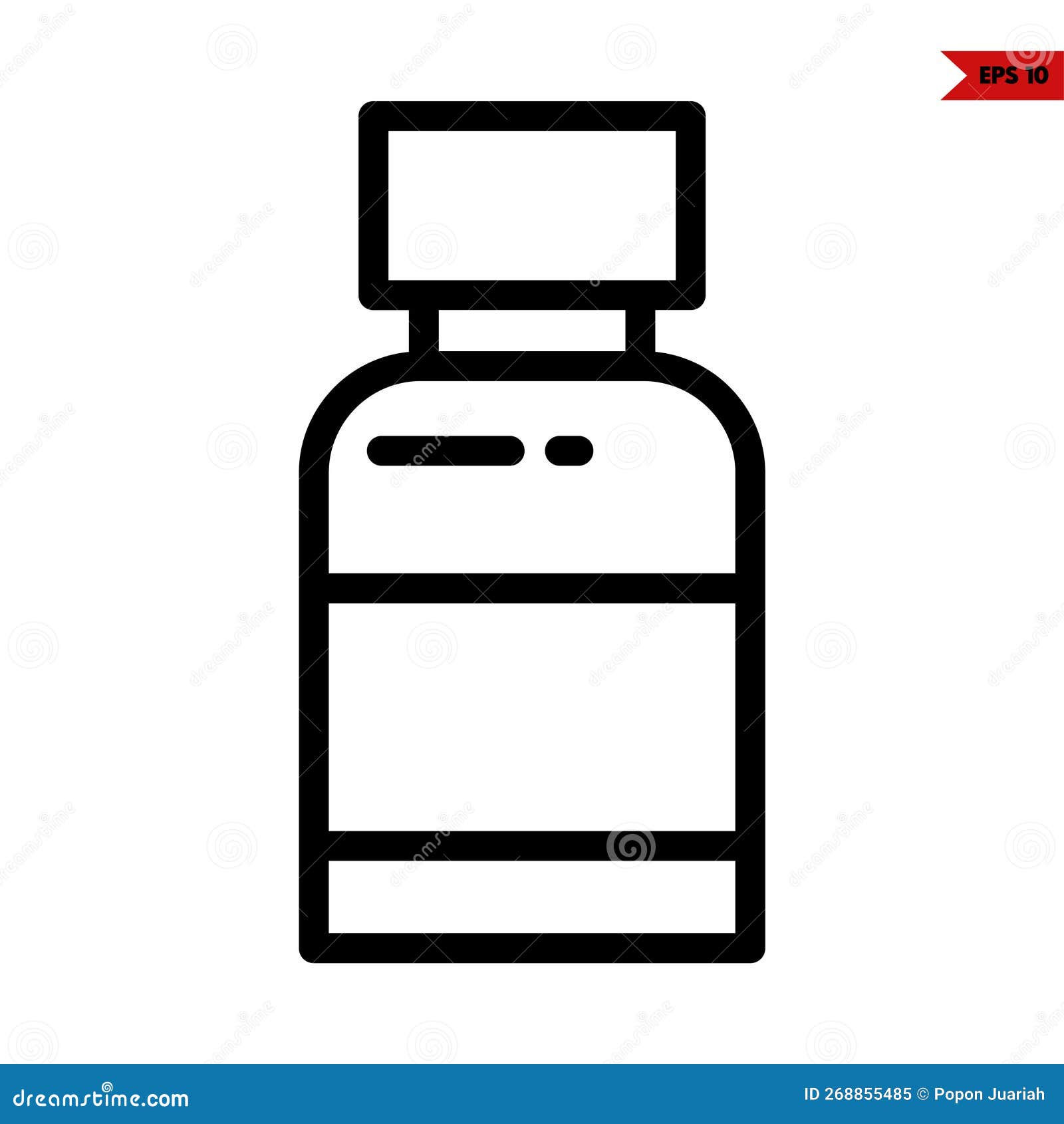 Illustration of Vitamin Bottle Line Icon Stock Vector - Illustration of ...