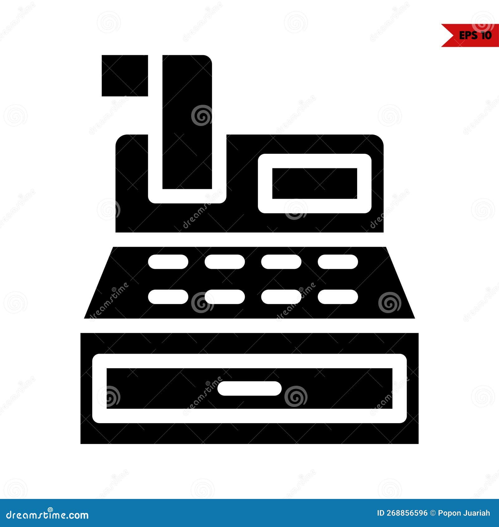 Illustration of Cashier Machine Glyph Icon Stock Vector - Illustration ...